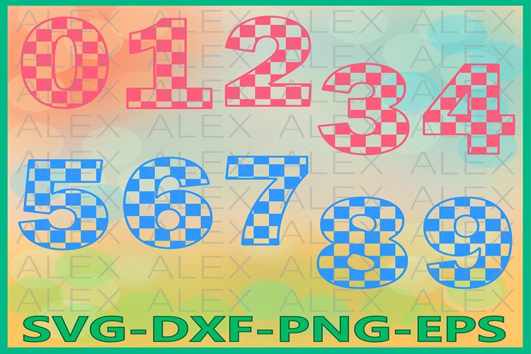 Numbers SVG Files, Checkered Numbers Svg - Inspire Uplift