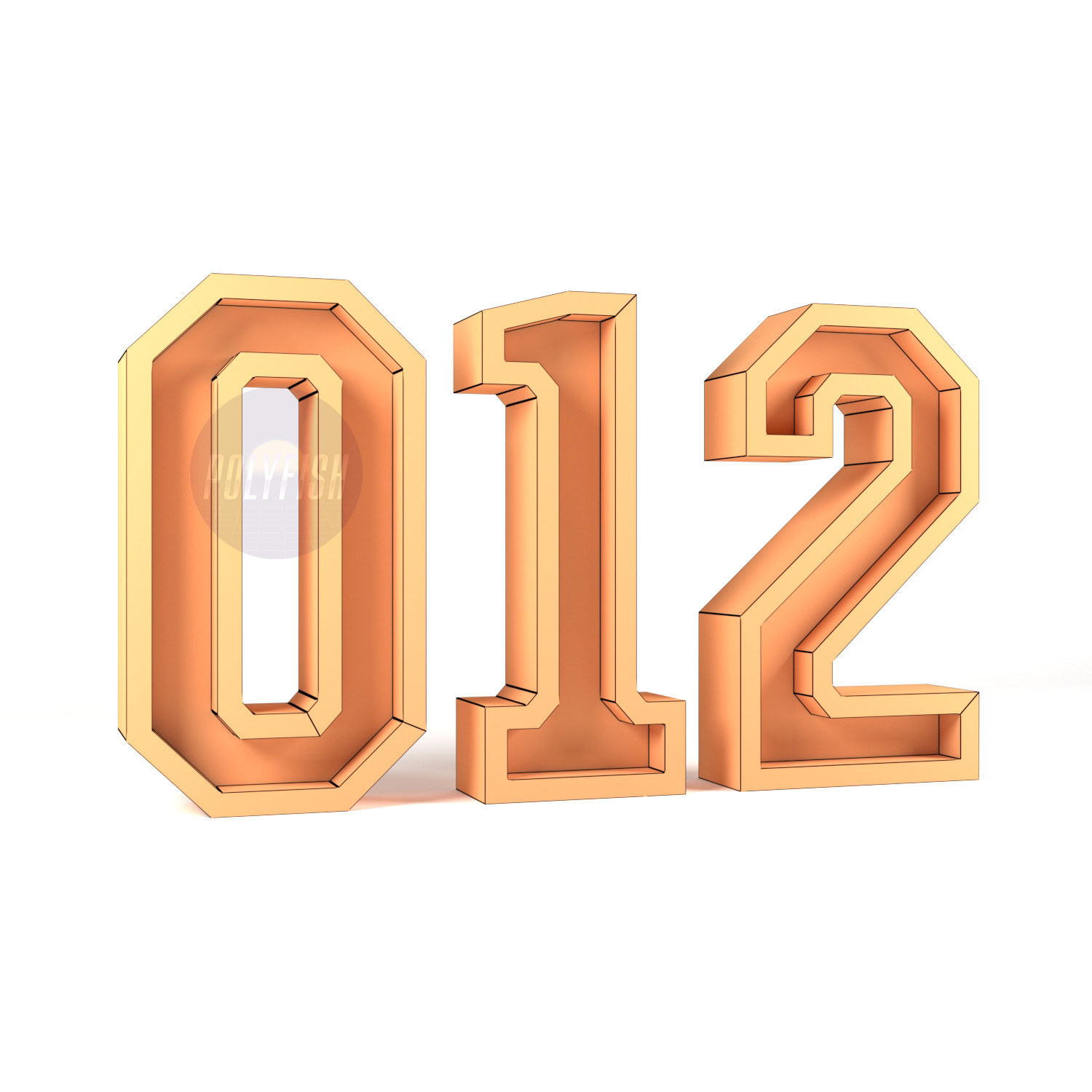 DIY 0, 1, 2 Digits 3D model template Papercraft PDF - Inspire Uplift