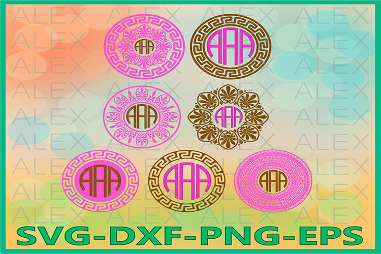 Greek Monogram Frames SVG, Greek Key - Inspire Uplift