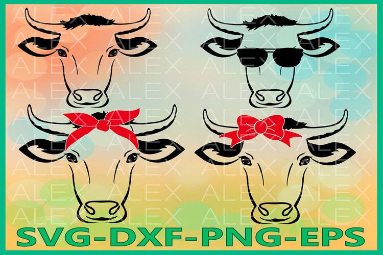 Cow with Bandana svg, Cow Head Svg, Cow Svg Files - Inspire Uplift
