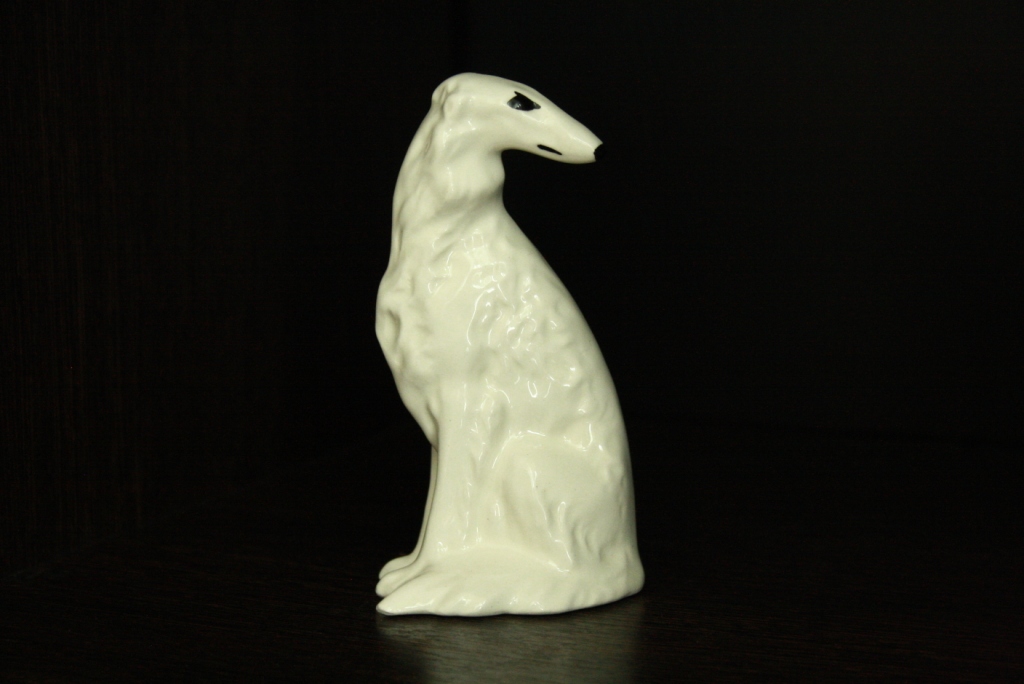 White Russian borzoi figurine dog ceramics handmade, statuet | Inspire ...
