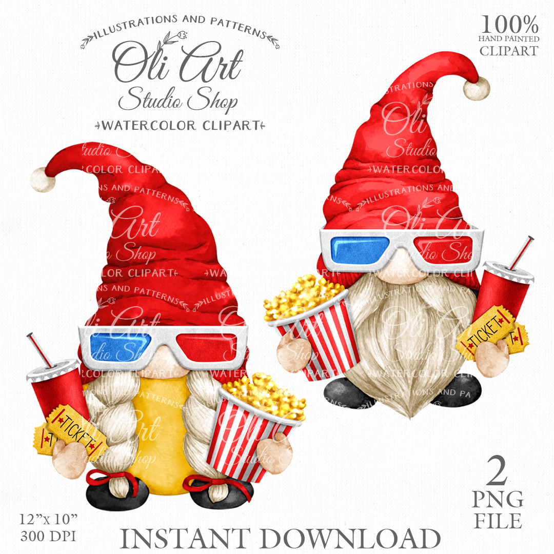 Movie Film Gnomes. Popcorn. Cute Characters. Hand Drawn grap | Inspire ...
