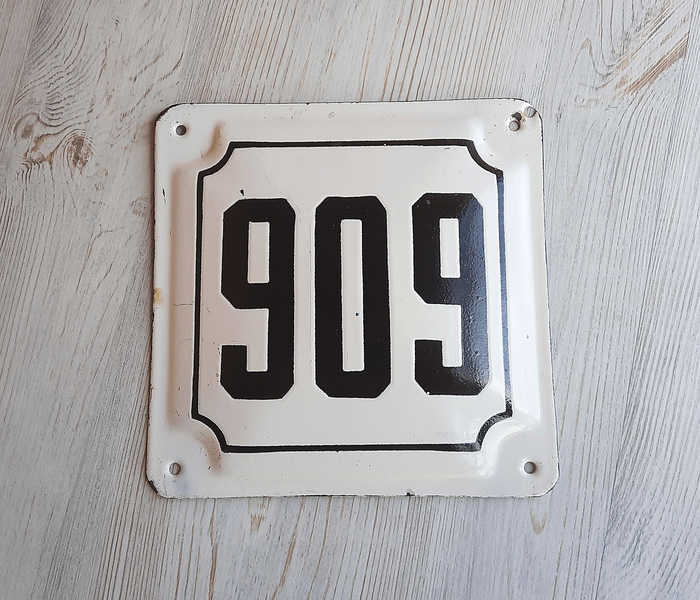 Old Soviet address house number plaque 909 - vintage white b | Inspire ...