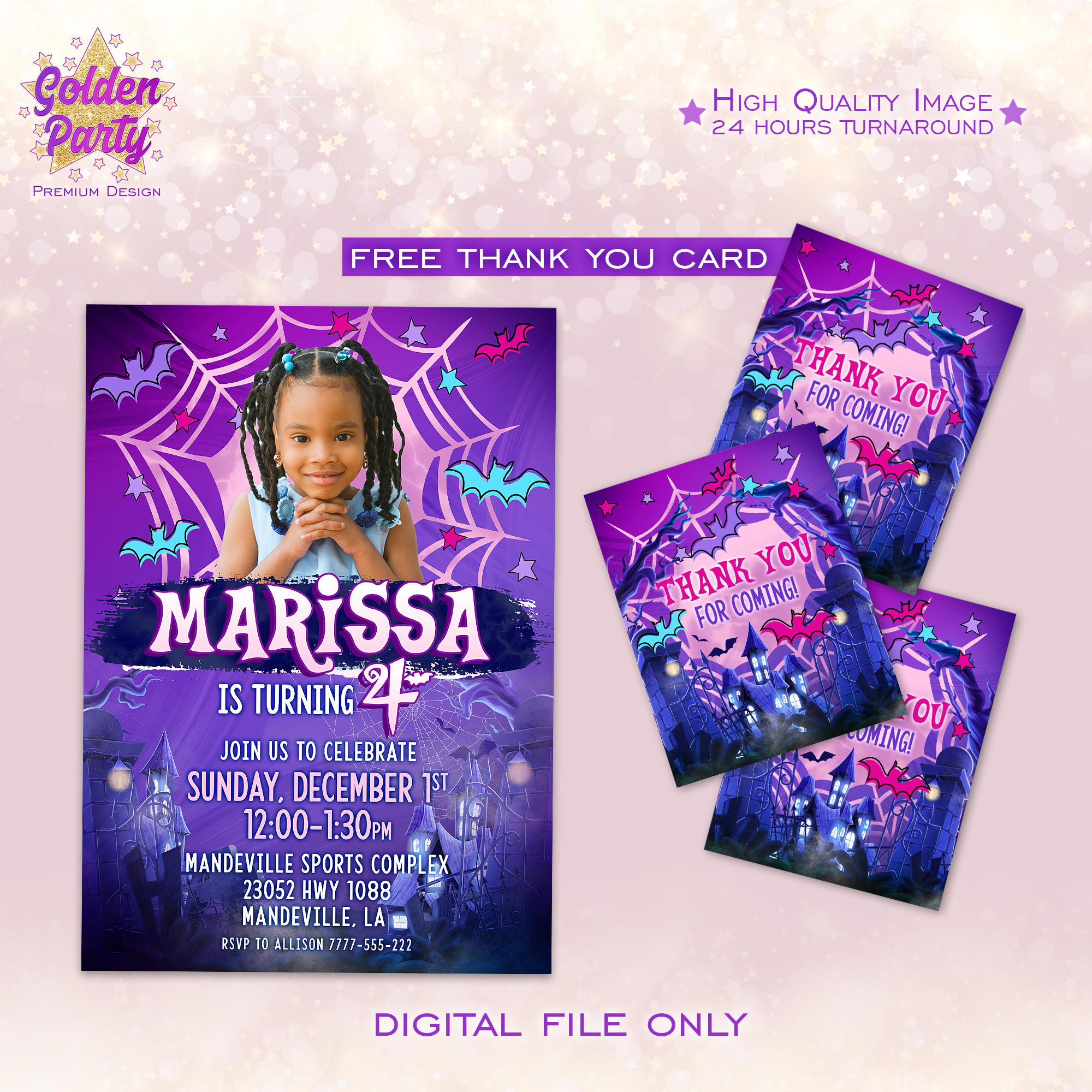 Halloween Birthday Invitation, Vampire theme, halloween part | Inspire ...