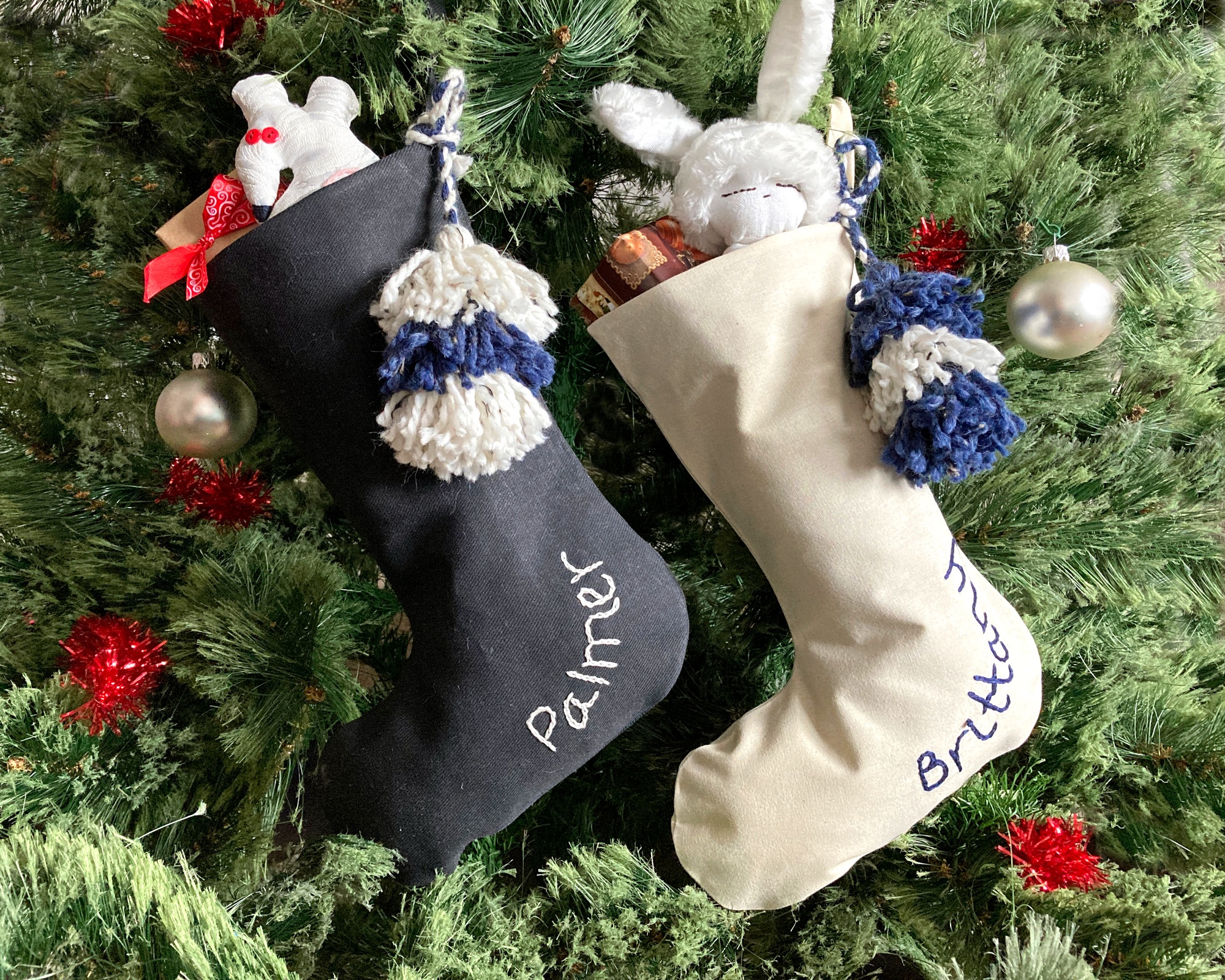 Monogram Christmas stocking, Modern handmade farmhouse decor - Inspire ...