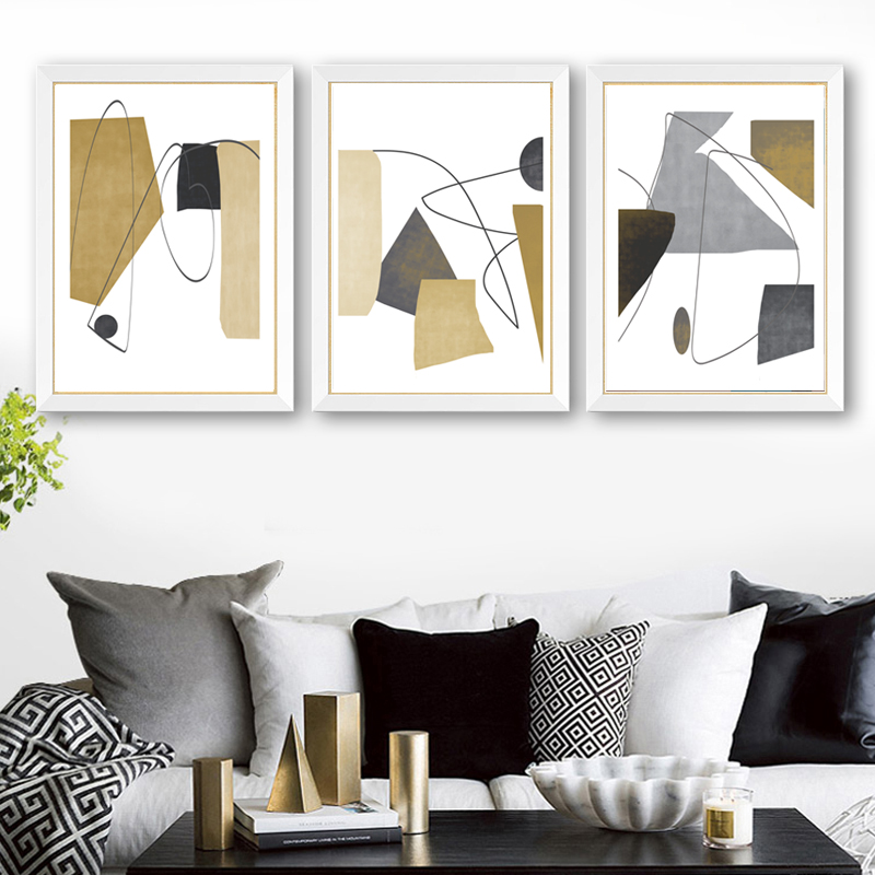 Geometric Wall Art Set of 3 Prints Living Room Art Geometric - Inspire ...