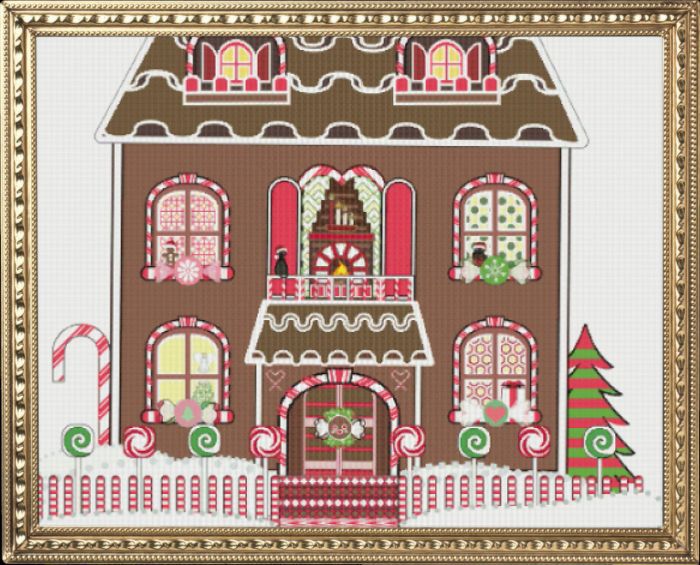 Cross Stitch Pattern | Gingerbread House | 4 Sizes | PDF Cou - Inspire ...