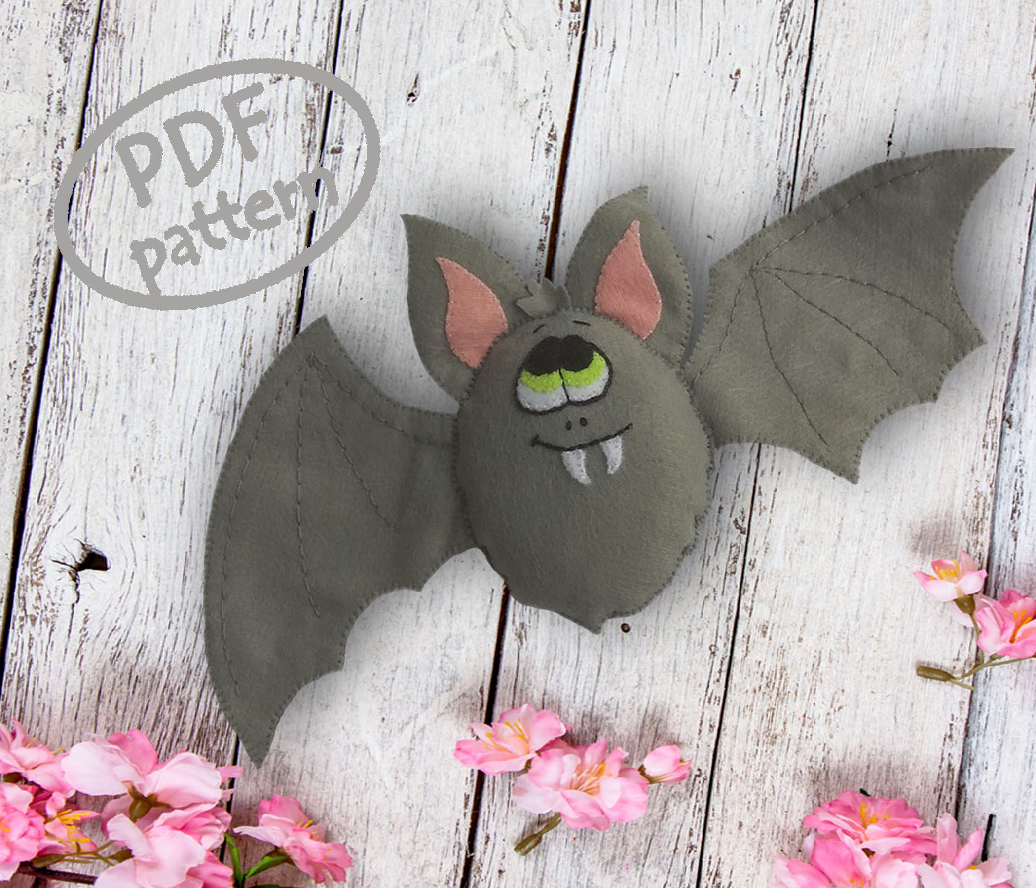 Bat plush sewing pattern PDF Halloween hanging bat ornament - Inspire ...