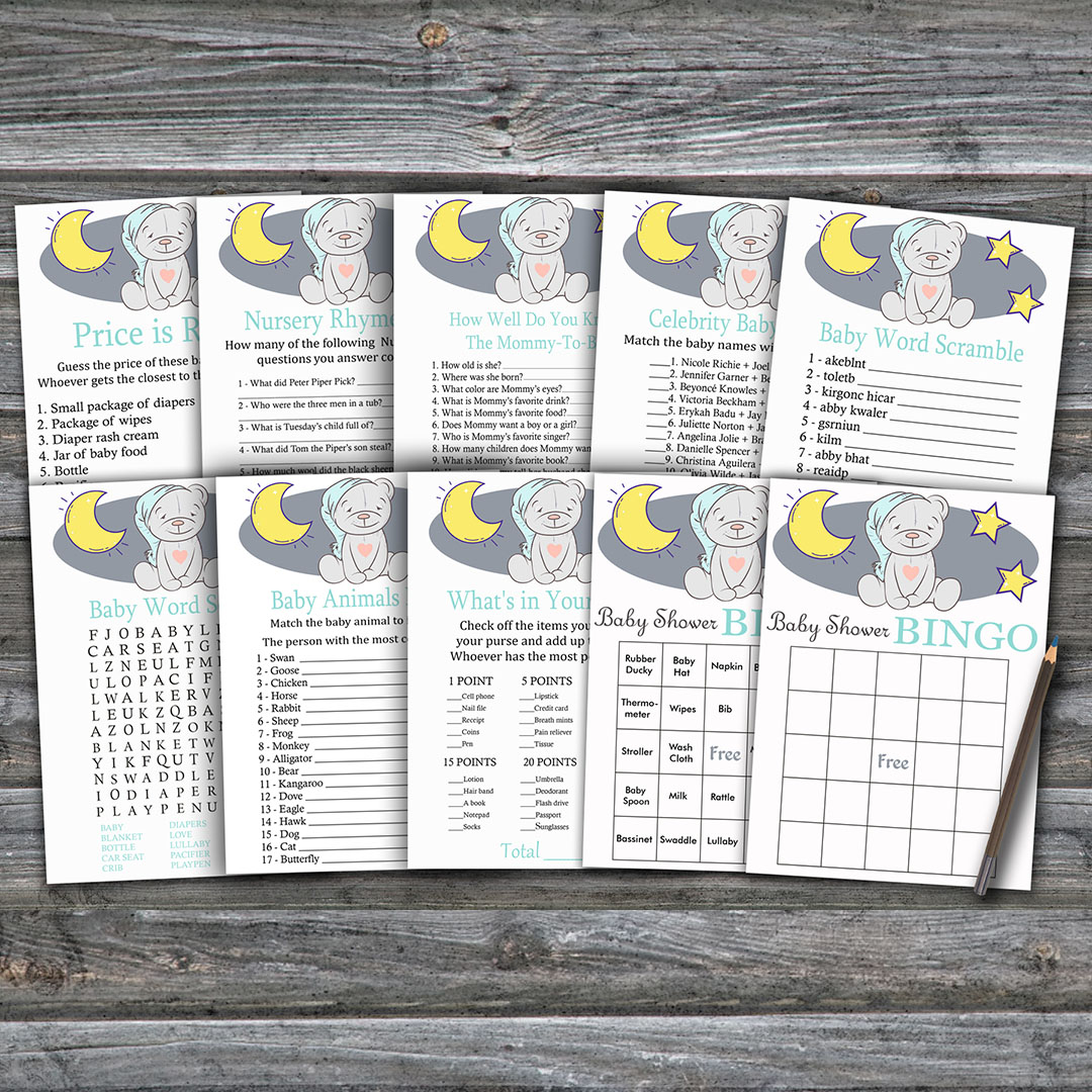 Teddy bear baby shower games bundle,Bear Baby Shower games p - Inspire ...