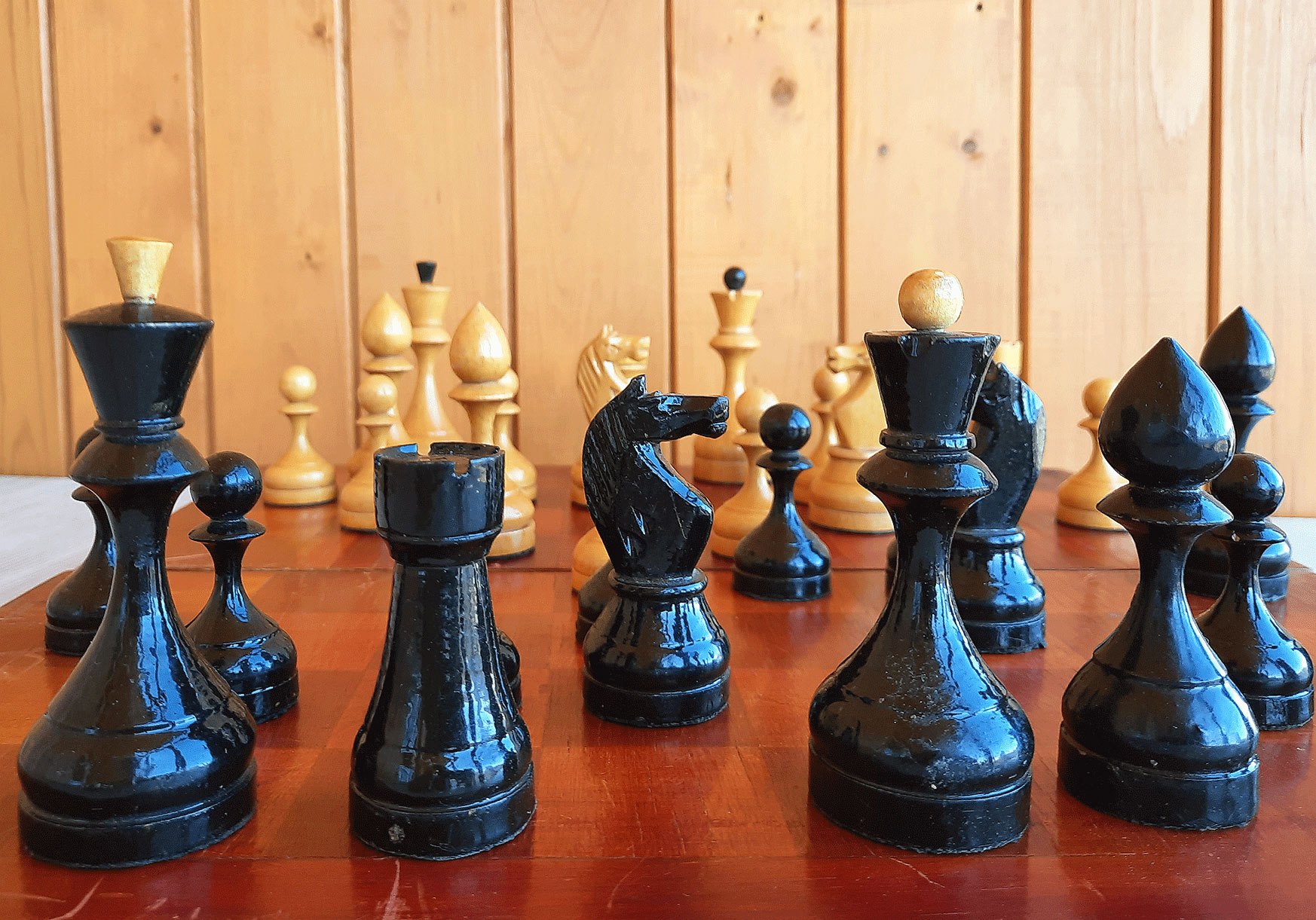 Antique Soviet wooden chess 1950s - Russian vintage chess se - Inspire ...