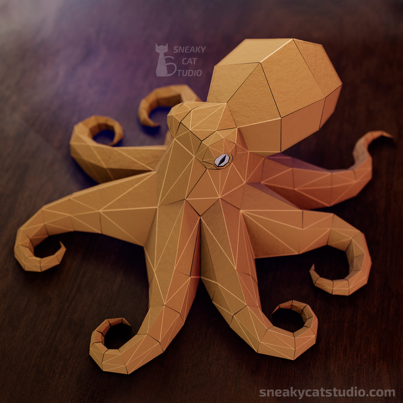 Paper Octopus - 3D Papercraft template Digital pattern for p | Inspire ...