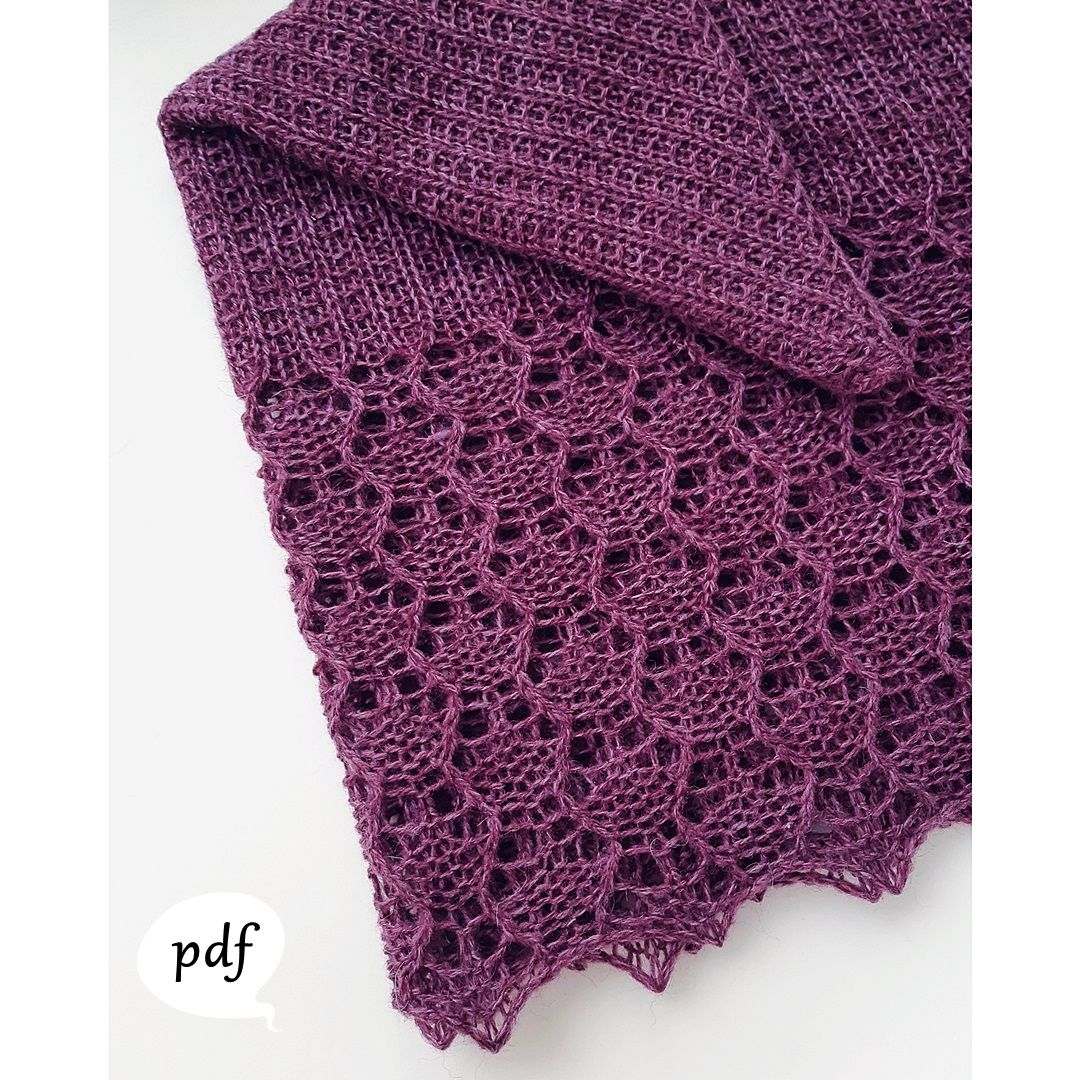 Visit Shawl Knitting Pattern Textured Shawl with Lace Edge | Inspire Uplift