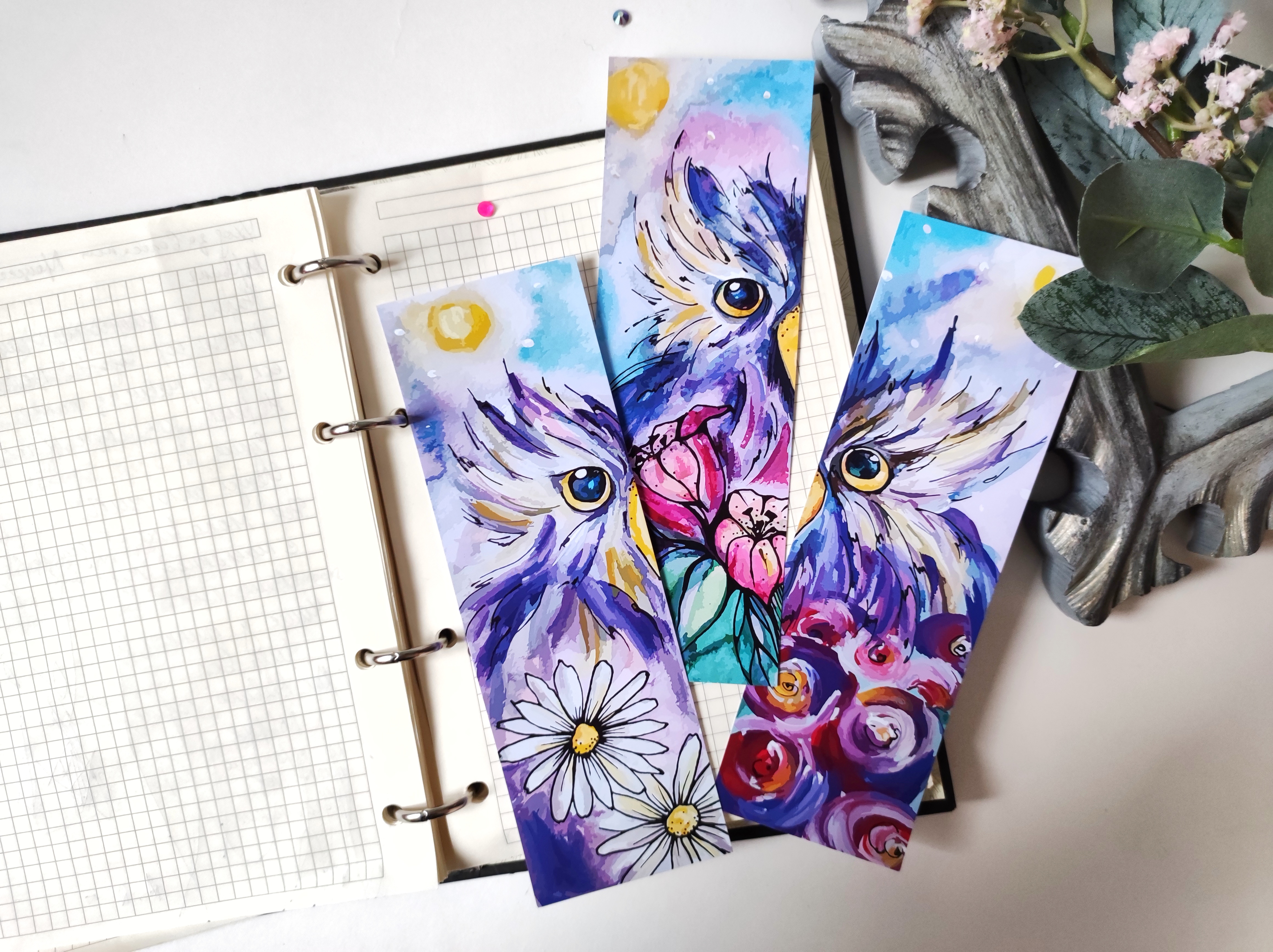 Printable Bookmarks Template Owl Watercolour Bookmark Set 3 - Inspire ...