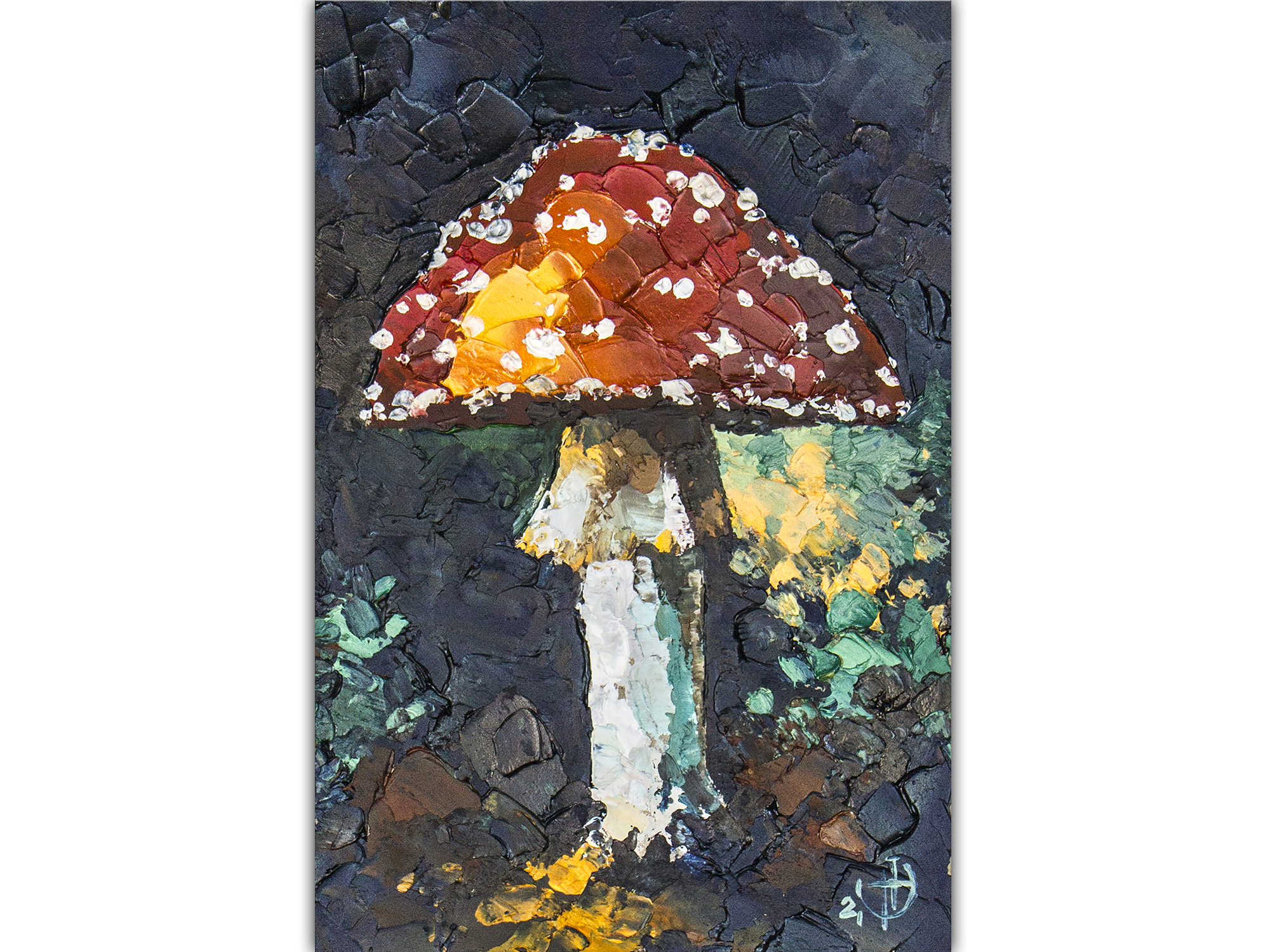 Fly Agaric Painting Mushroom Original Art Forest Artwork Sma - Inspire ...