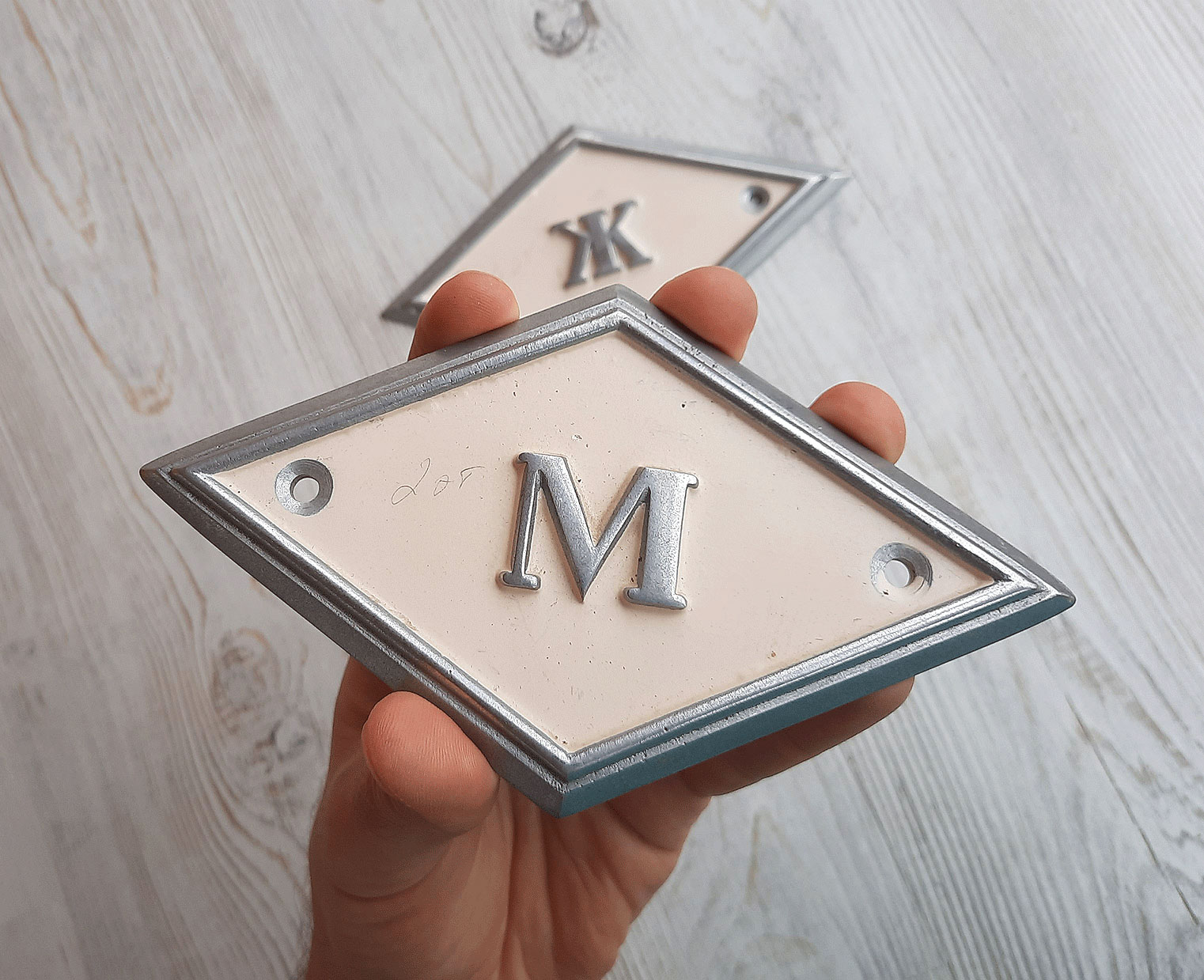 WC male restroom sign vintage - metal rhomb Russian toilet d - Inspire ...