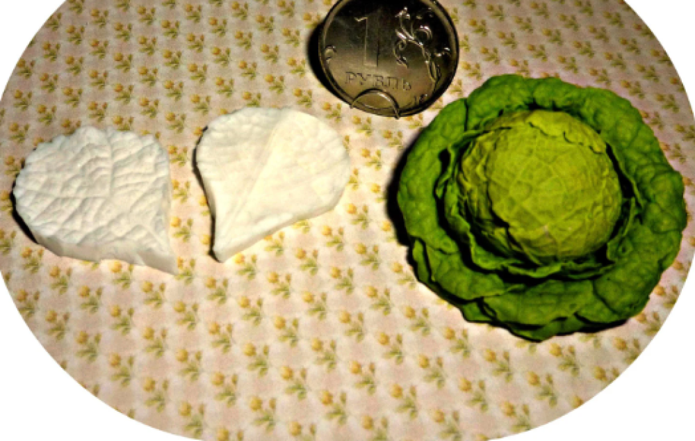 Dollhouse miniature 1:12 Mold cabbage leaf (2 molds) | Inspire Uplift