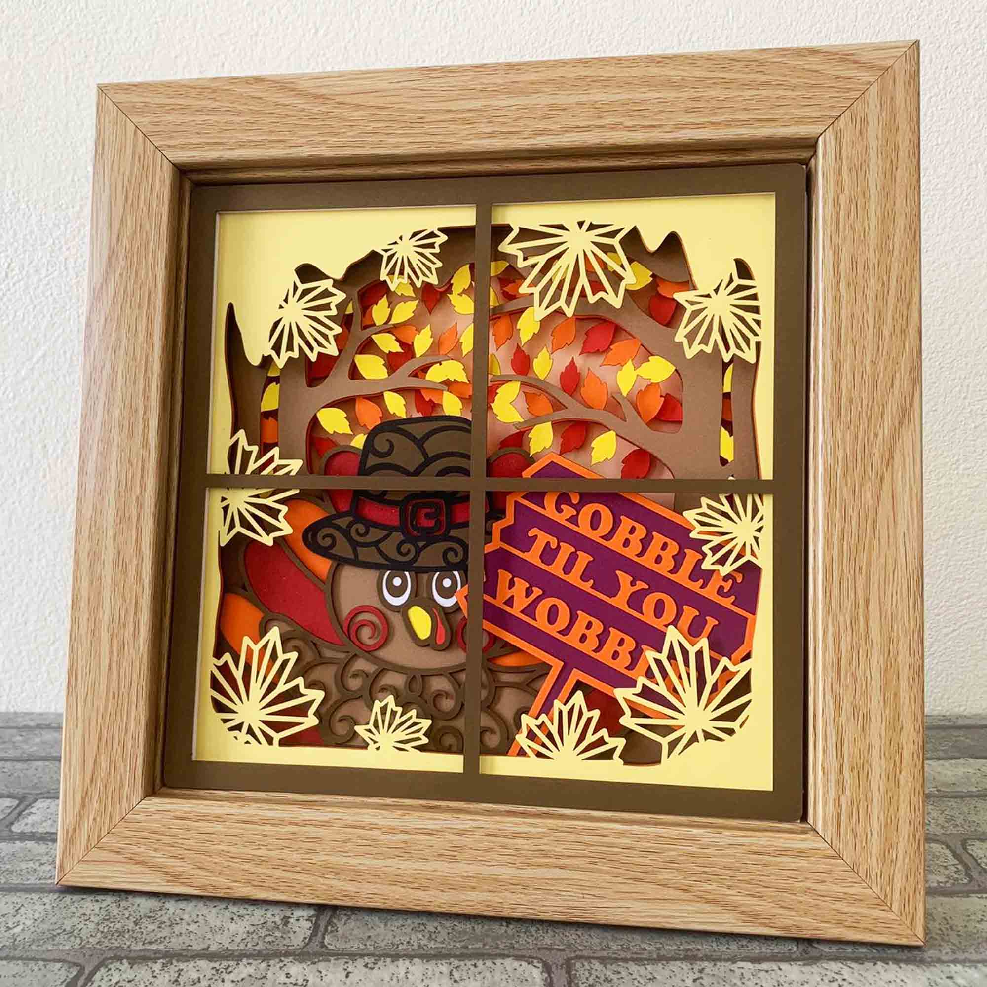 Thanksgiving Shadow Box SVG/ Holiday Turkey At The Window/ G | Inspire ...