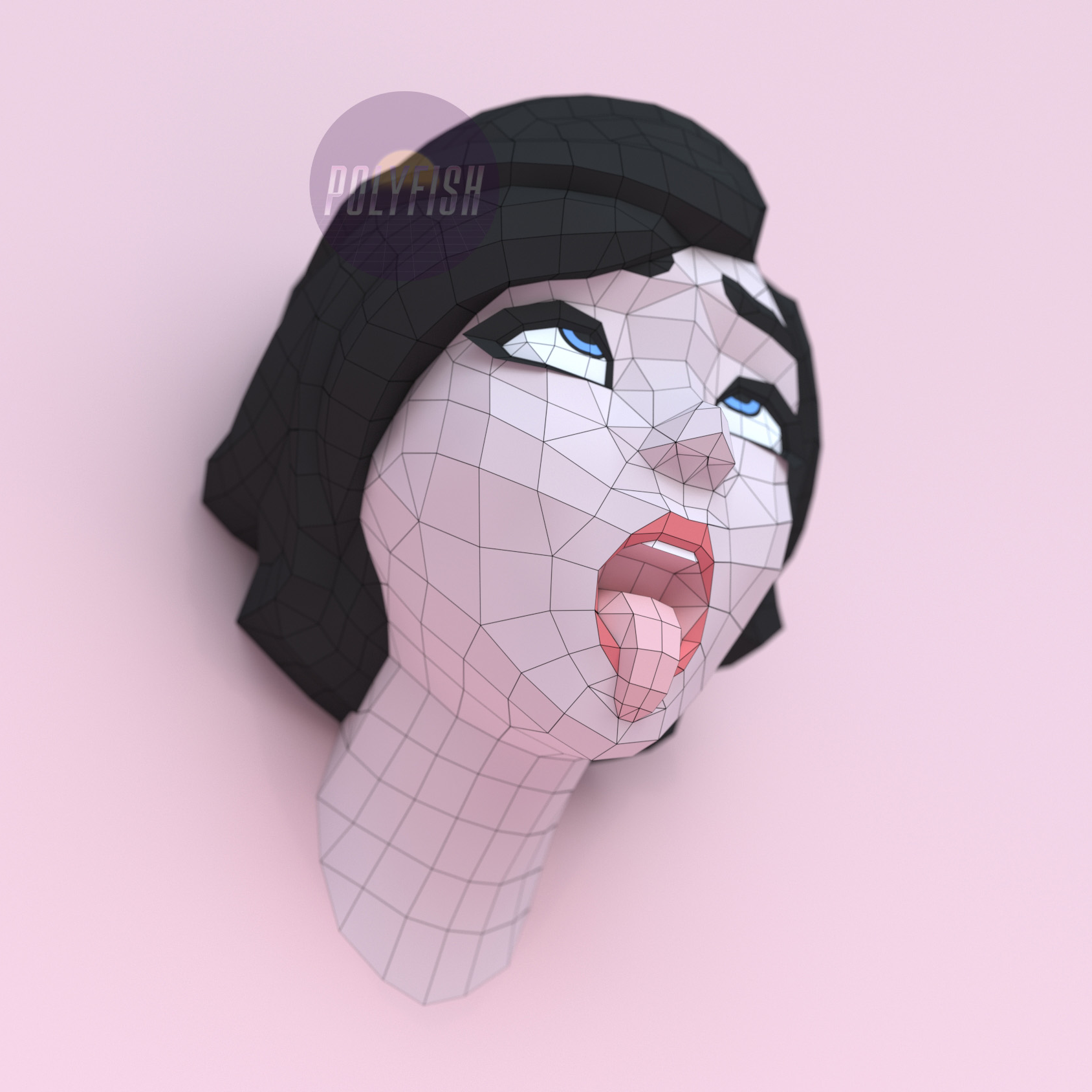 DIY Ahegao Face 3D model template Papercraft PDF | Inspire Uplift