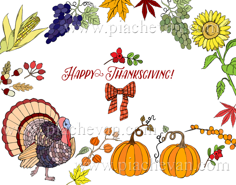 Thanksgiving Day Clipart digital clip art. Instant download. | Inspire ...