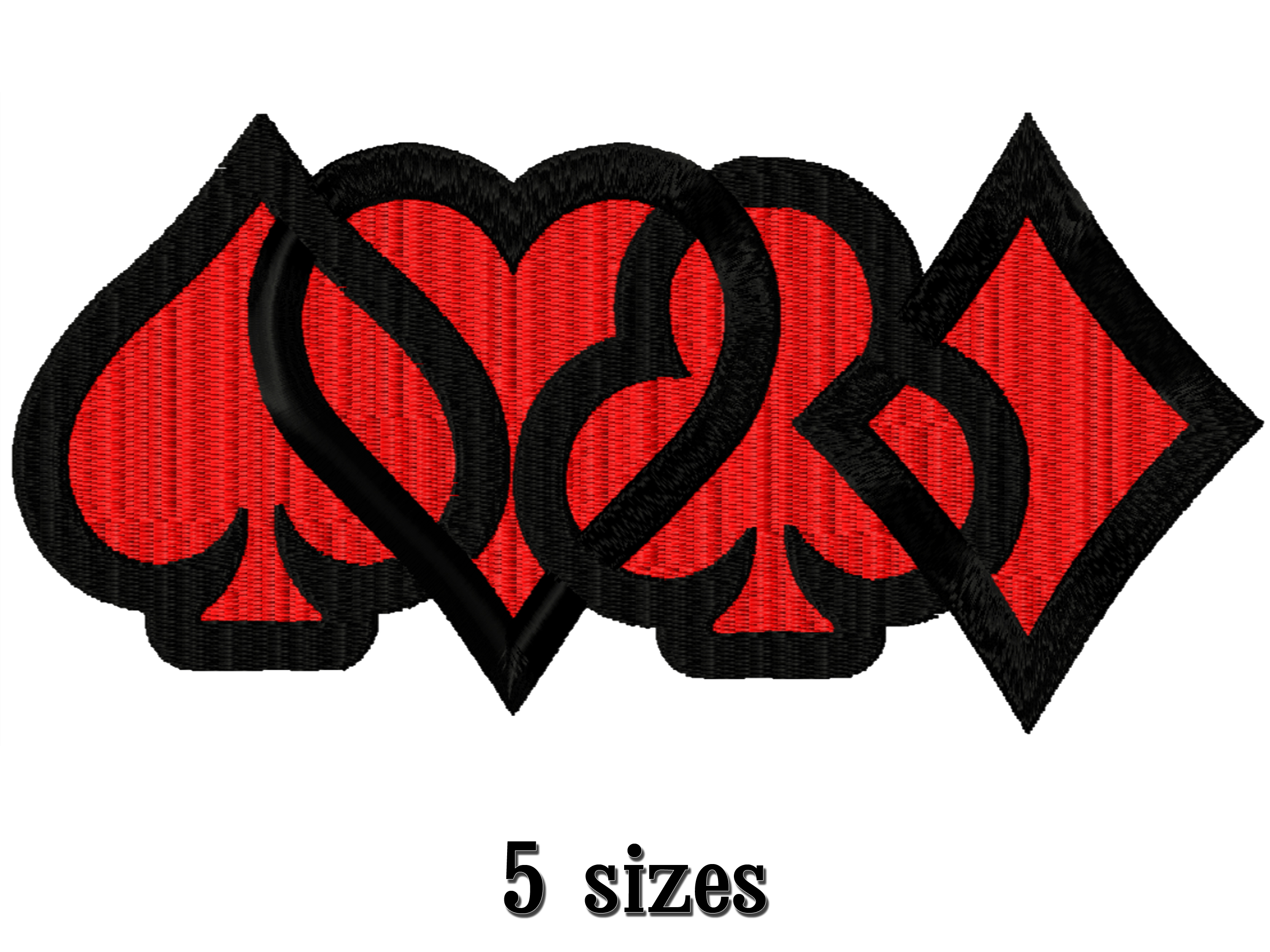 Card suits machine embroidery design. Suit playing cards emb | Inspire ...