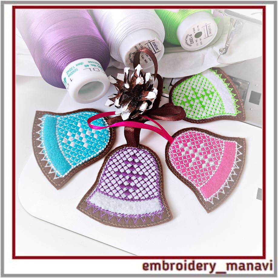 In the hoop Christmas gingerbread bell 1 embroidery design. | Inspire ...