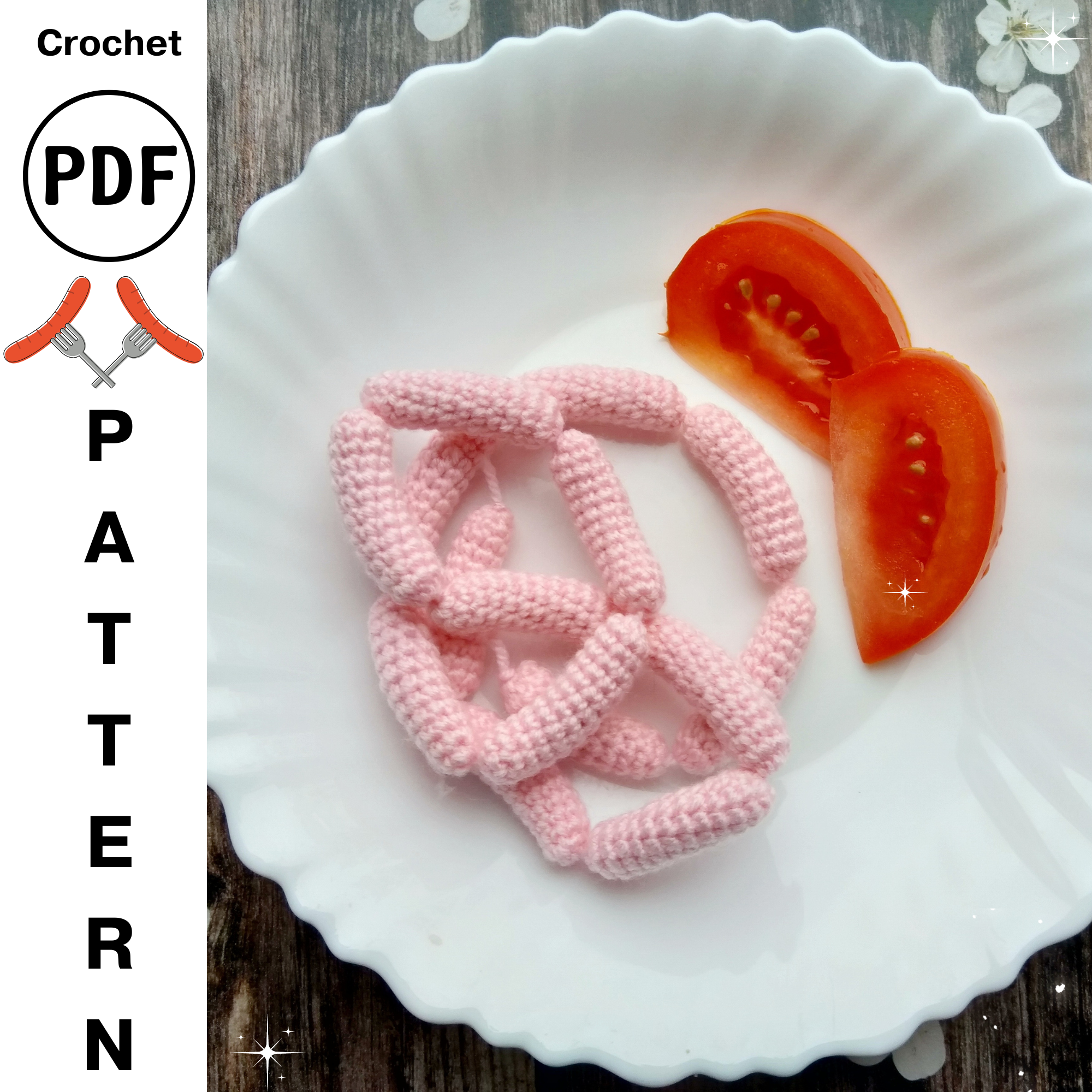 Crochet Pattern String Sausage, hanging crochet sausage - Inspire Uplift