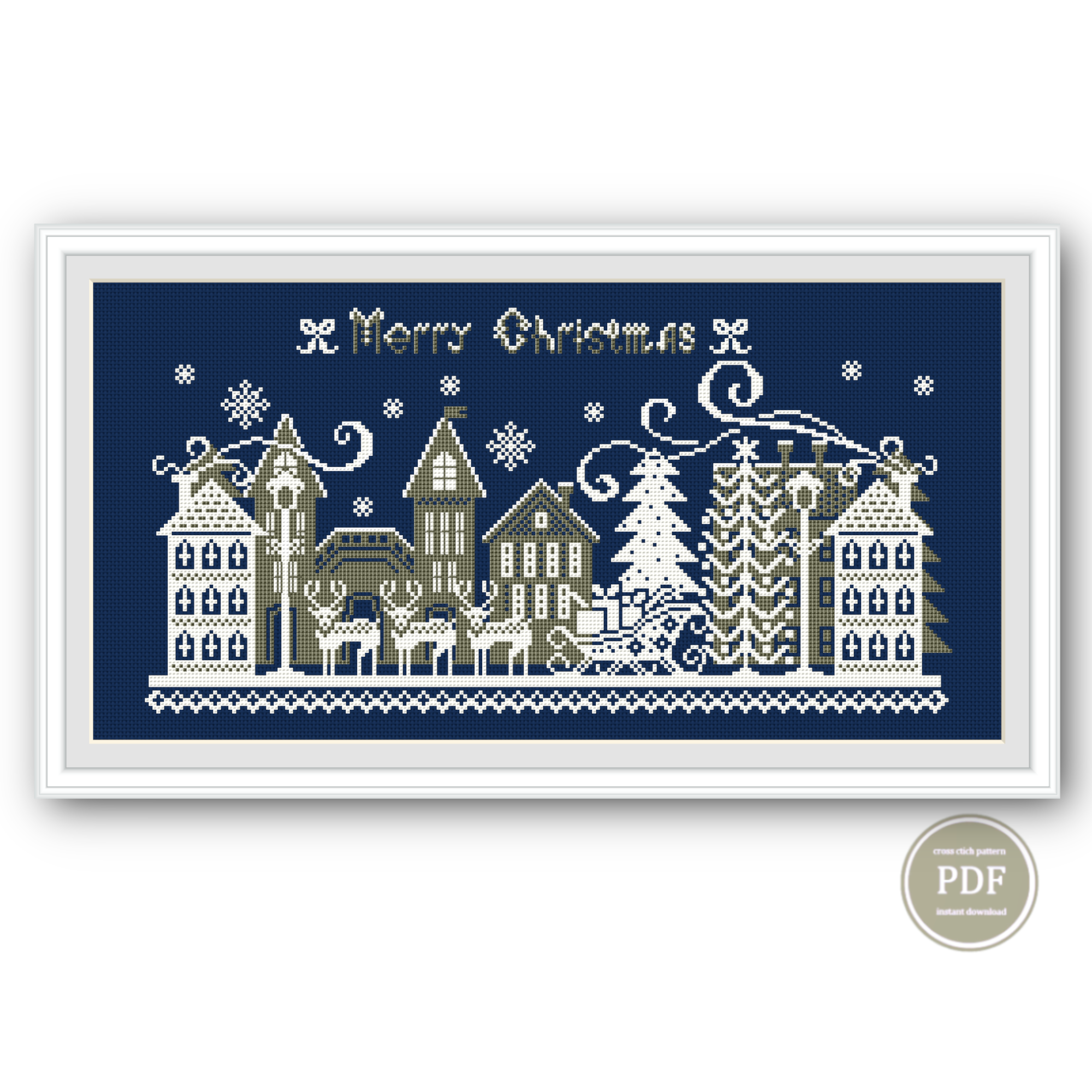Merry Christmas Sampler Cross Stitch PDF - Merry Christmas | Inspire Uplift