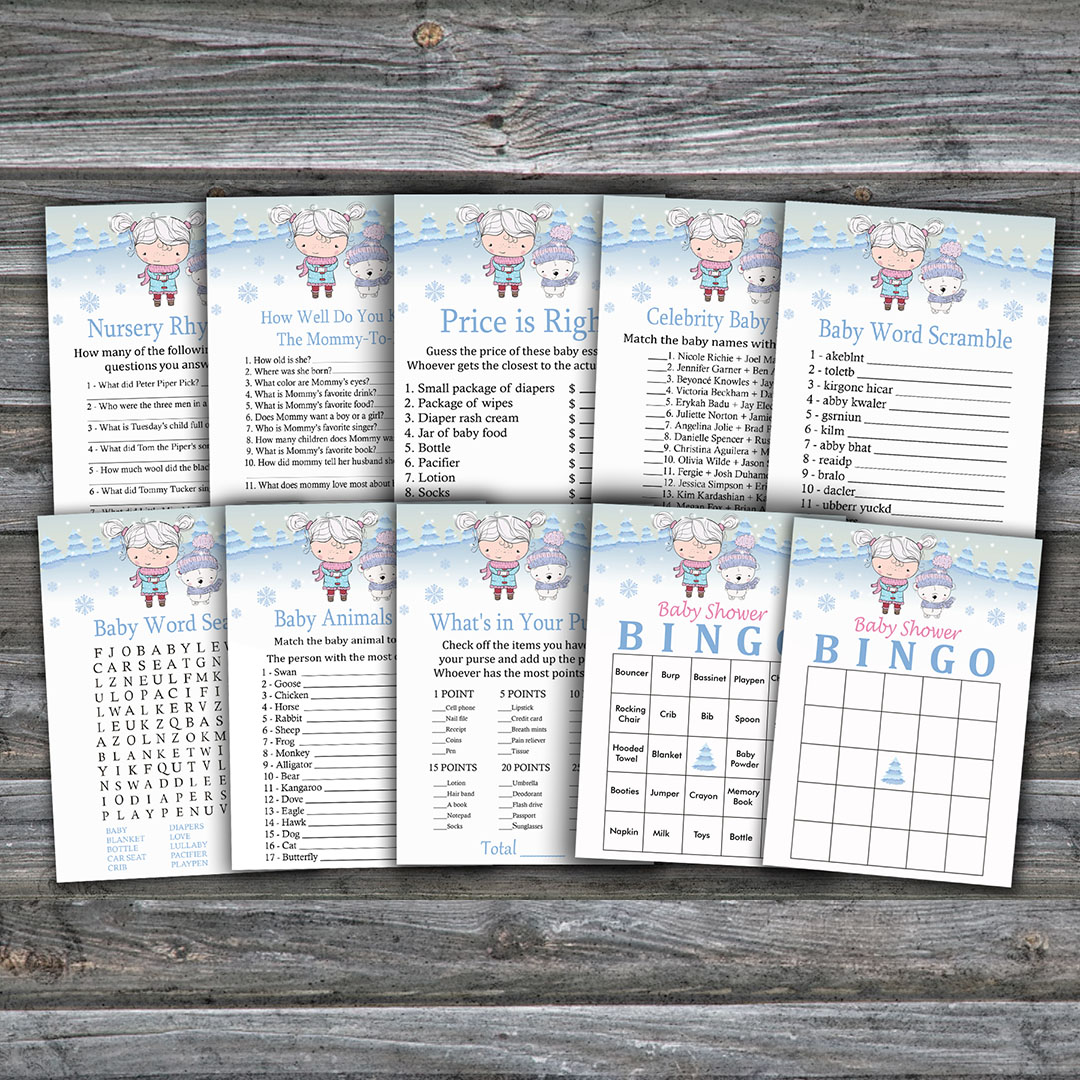 Polar bear baby shower games bundle,Christmas Baby Shower ga - Inspire ...