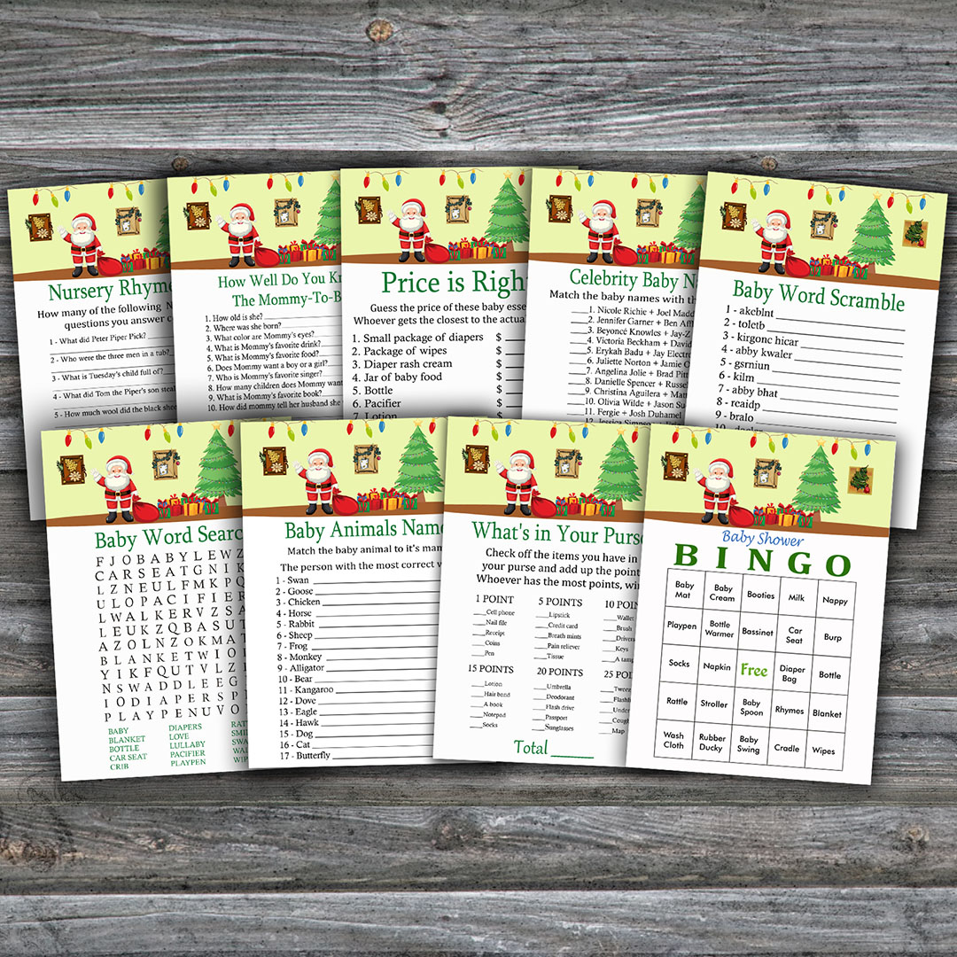 Christmas theme baby shower games bundle,Christmas Baby Show - Inspire ...