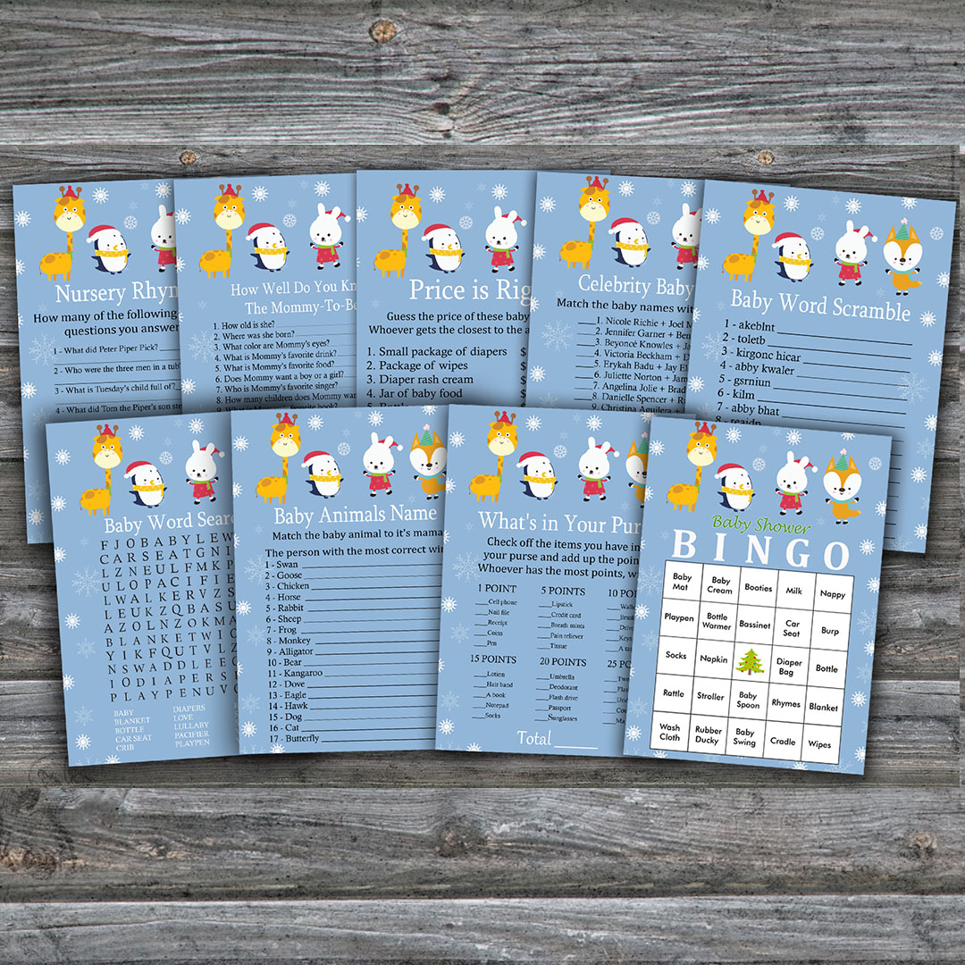Winter animals baby shower games bundle,Christmas Baby Showe - Inspire ...