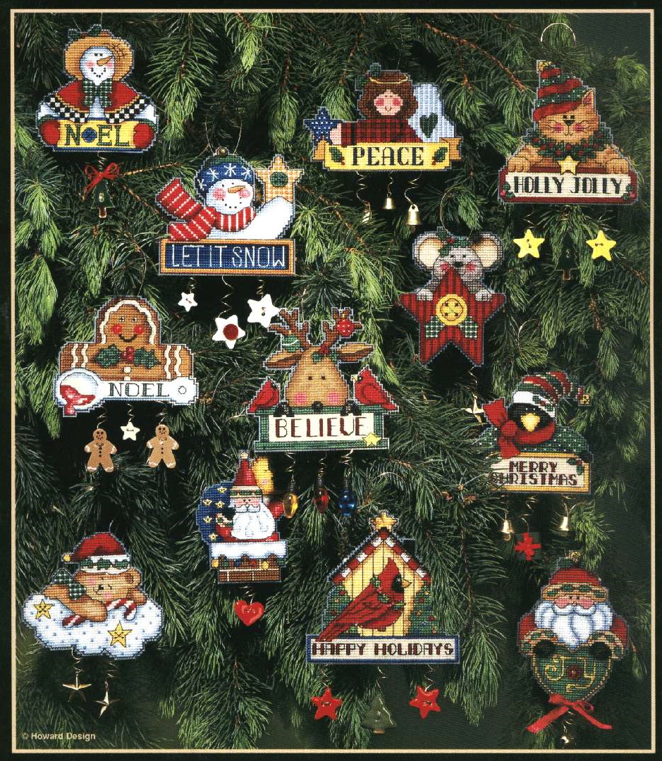 Vintage Christmas Ornaments cross stitch pattern PDF Classic | Inspire ...