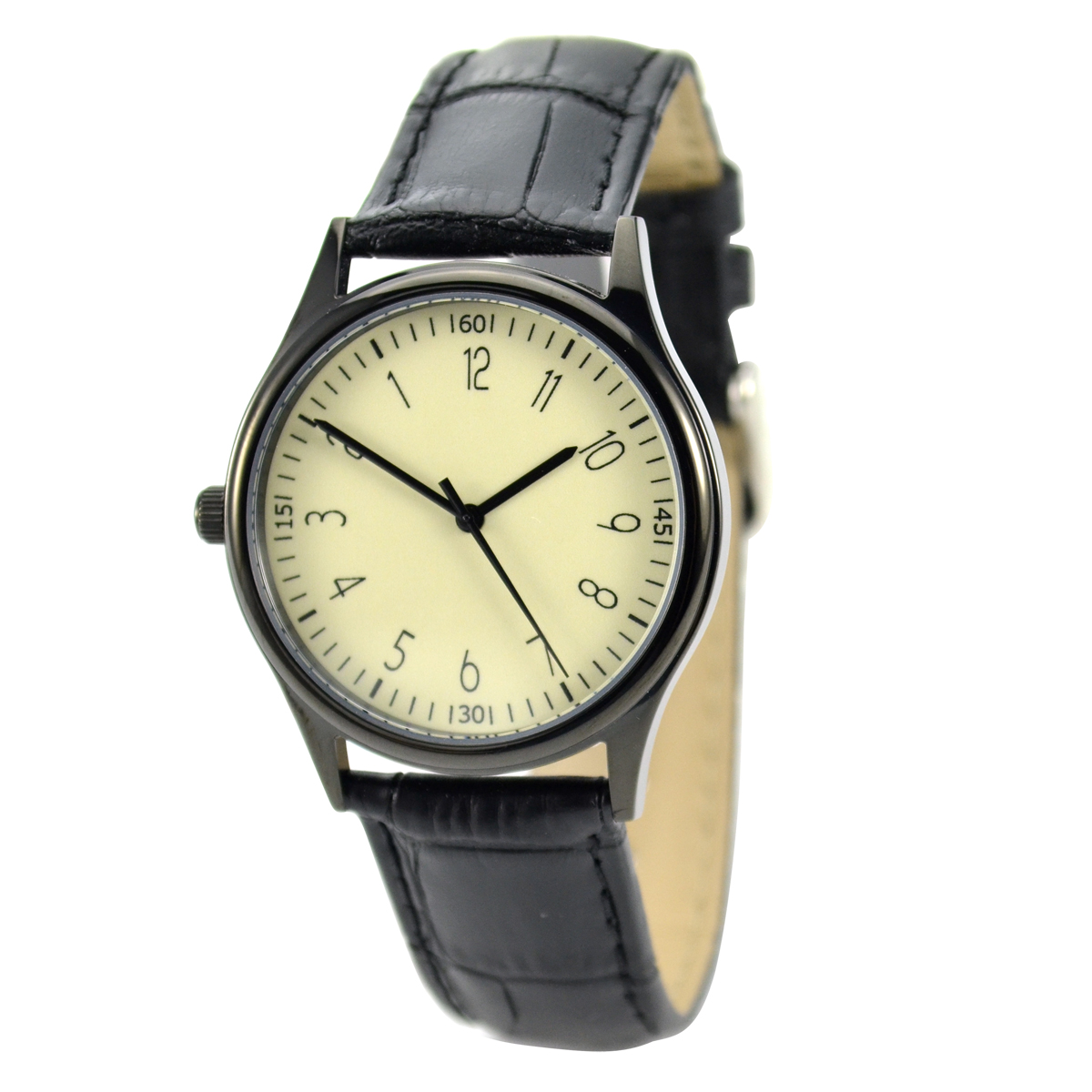 Black Reverse Rotation Watch Small Numbers Men Watch Women W - Inspire ...