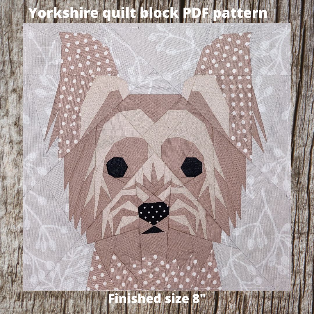 Yorkshire Terrier quilt block PDF pattern Paper Piecing. Fun | Inspire ...