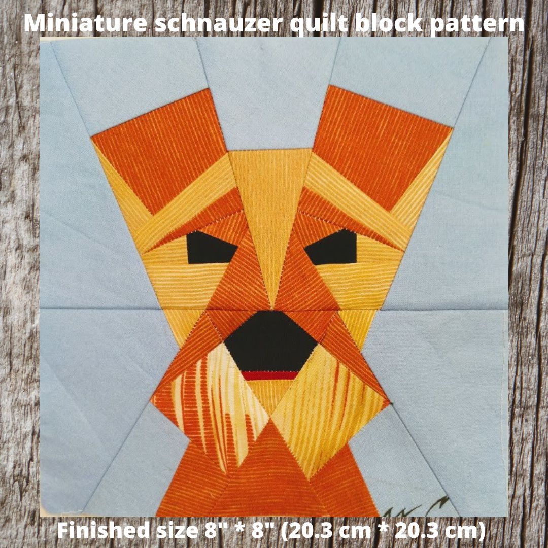 Miniature schnauzer quilt block PDF pattern 1 (for beginners | Inspire ...