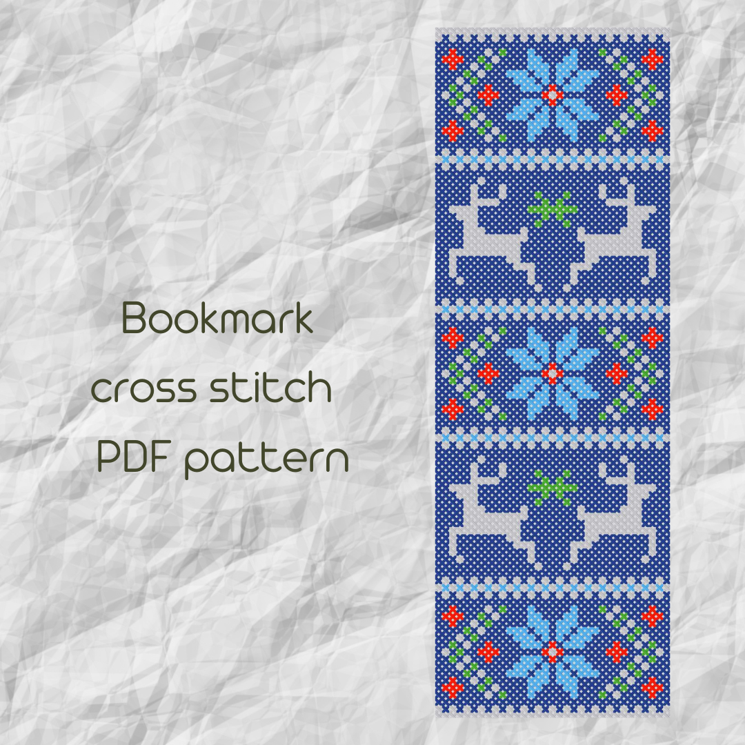 Bookmark cross stitch pattern Christmas cross stitch PDF Win | Inspire ...