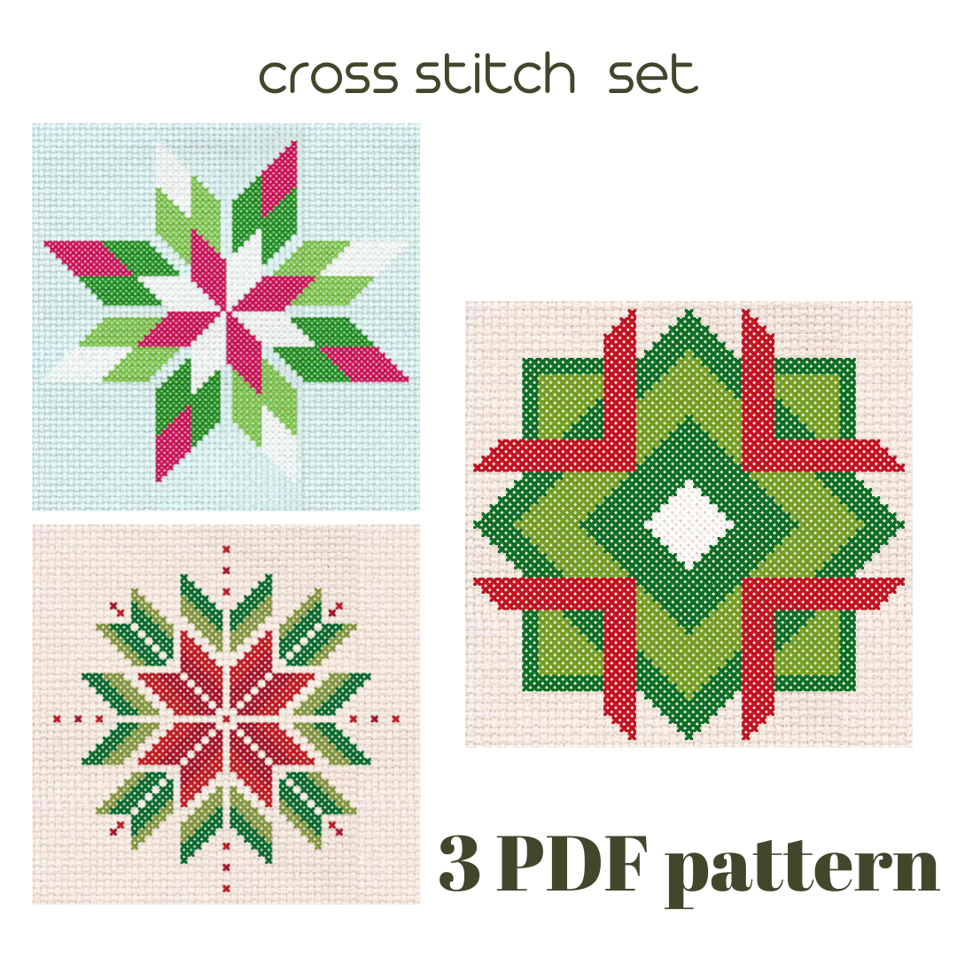 Snowflake ornament cross stitch pattern Christmas snowflak | Inspire Uplift