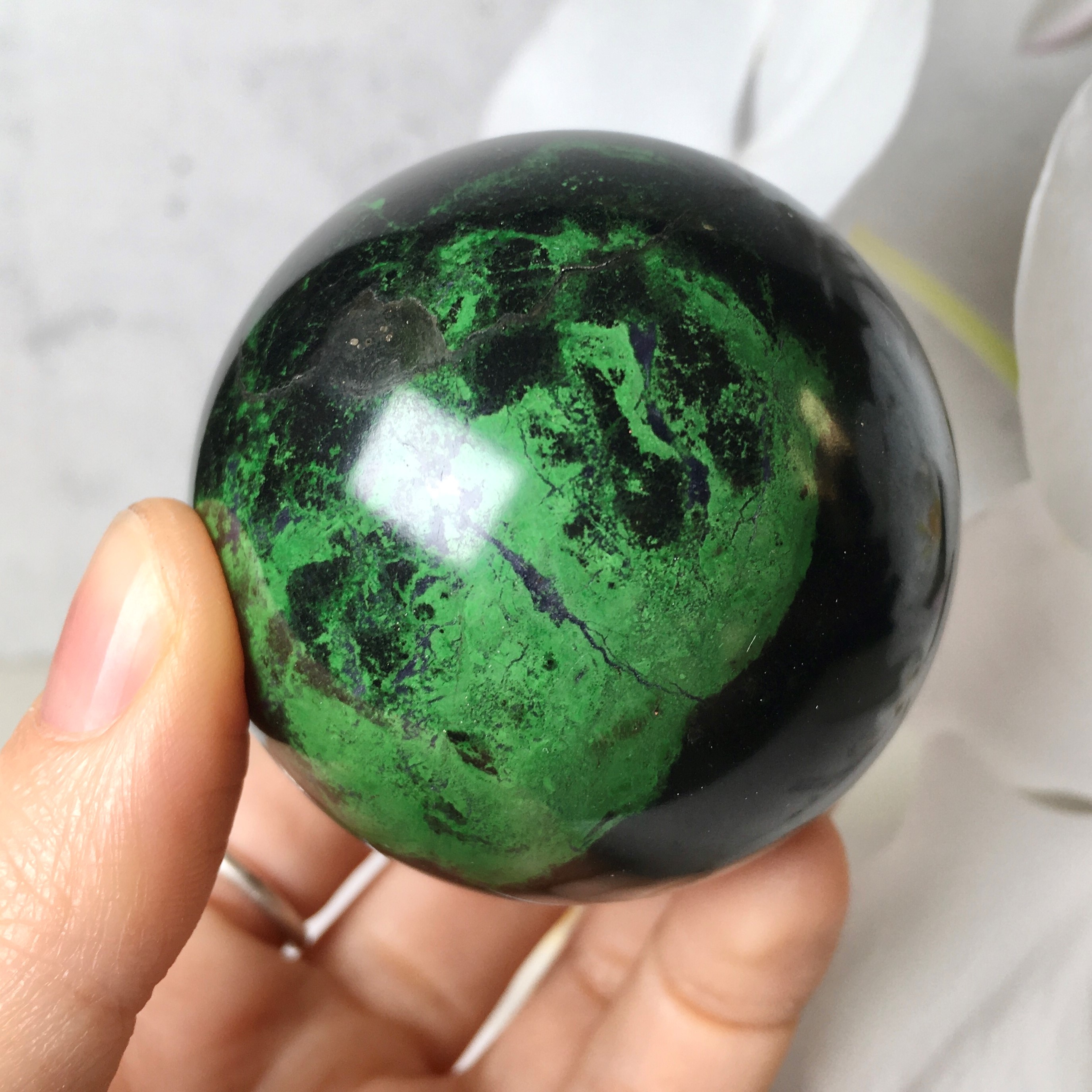 Uvarovite Sphere Green Garnet Ball Rare Mineral Sphere | Inspire Uplift