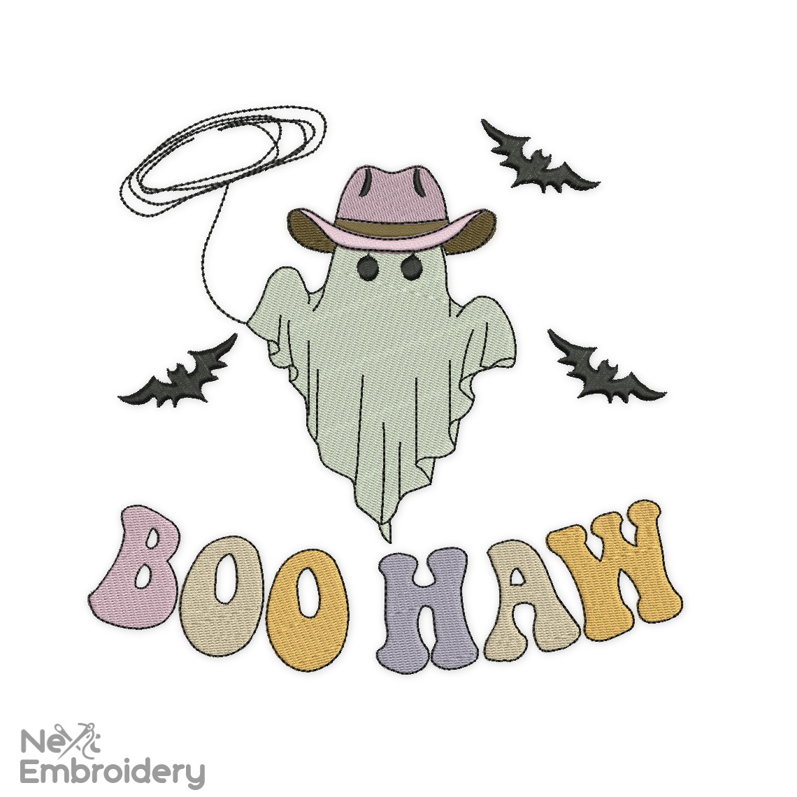 Cowboy embroidery design, Boo Haw, Ghost Halloween Embroider | Inspire ...