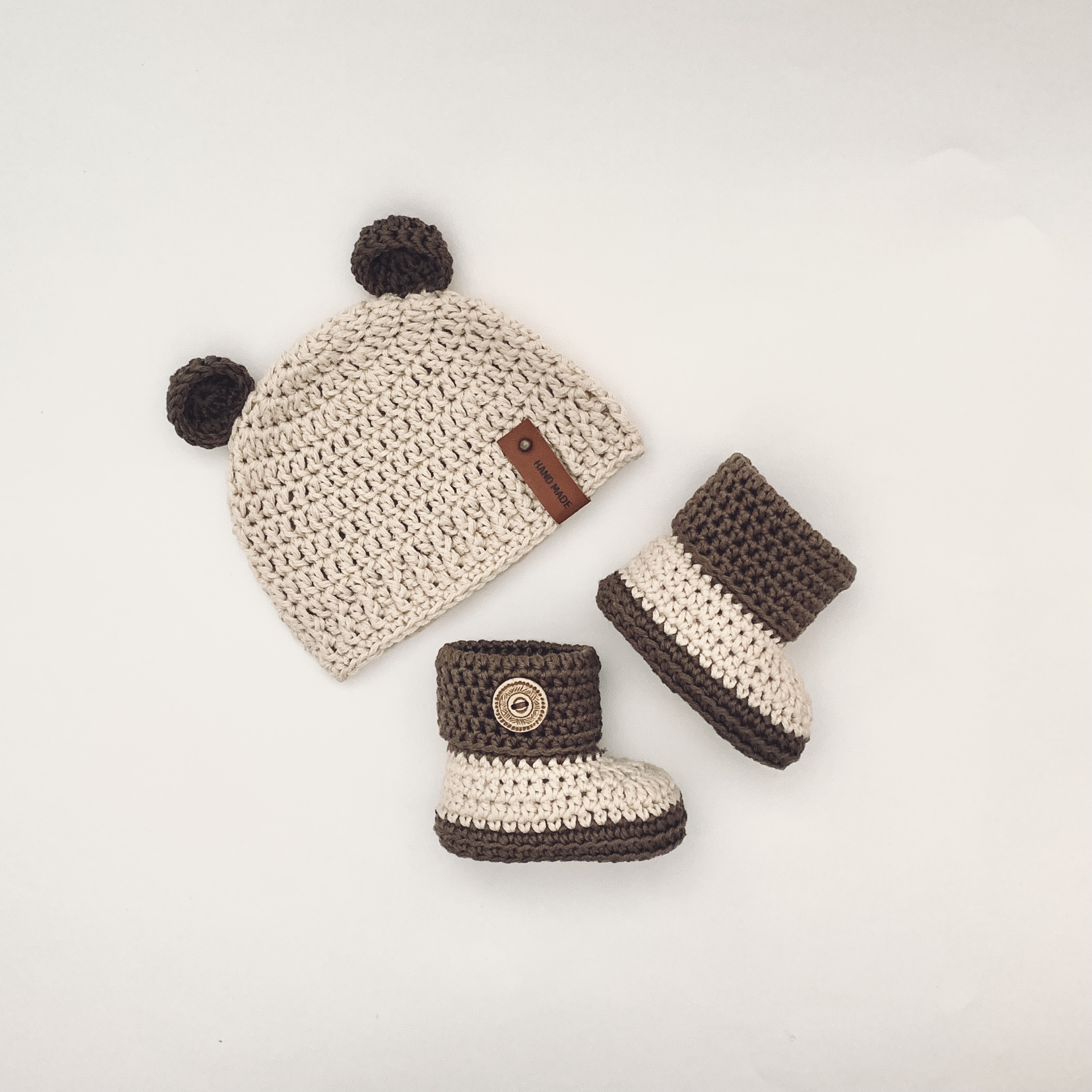 Crochet bear hat and booties for baby CROCHET Pattern - Inspire Uplift