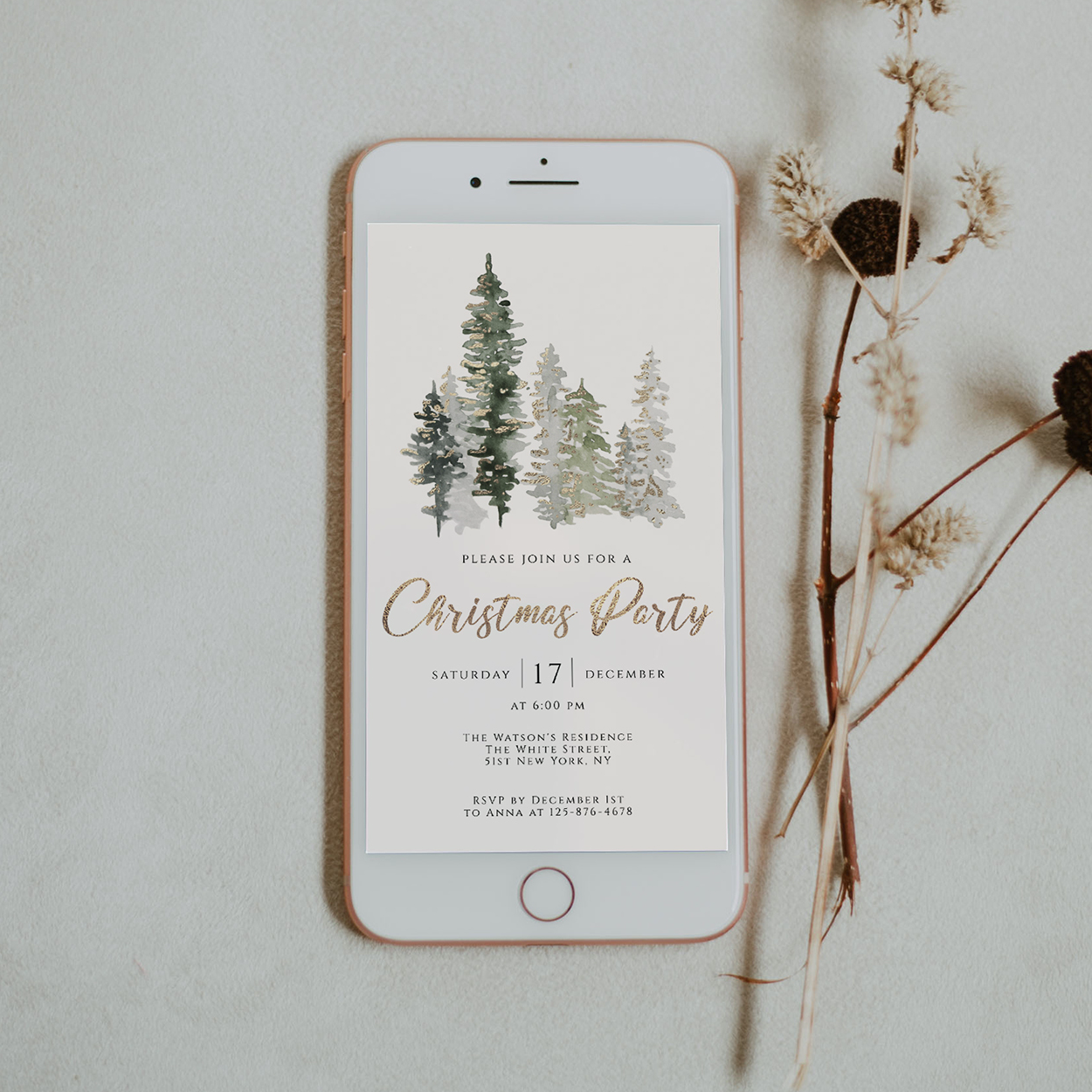 Electronic Christmas Party Invitation Template, Christmas Ev | Inspire ...