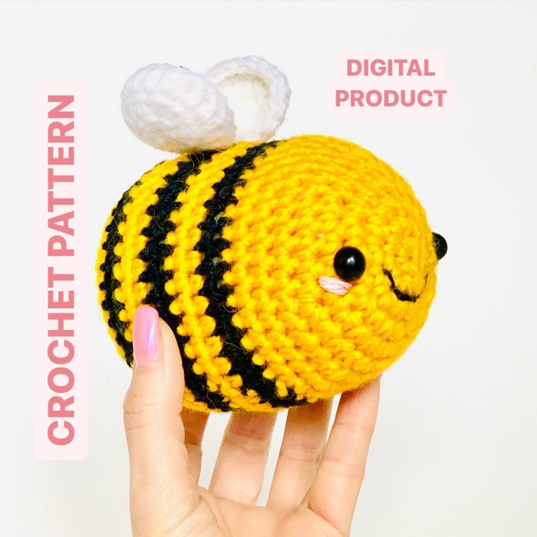 Amigurumi Bumblebee Crochet Pattern bee toy diy big bee | Inspire Uplift