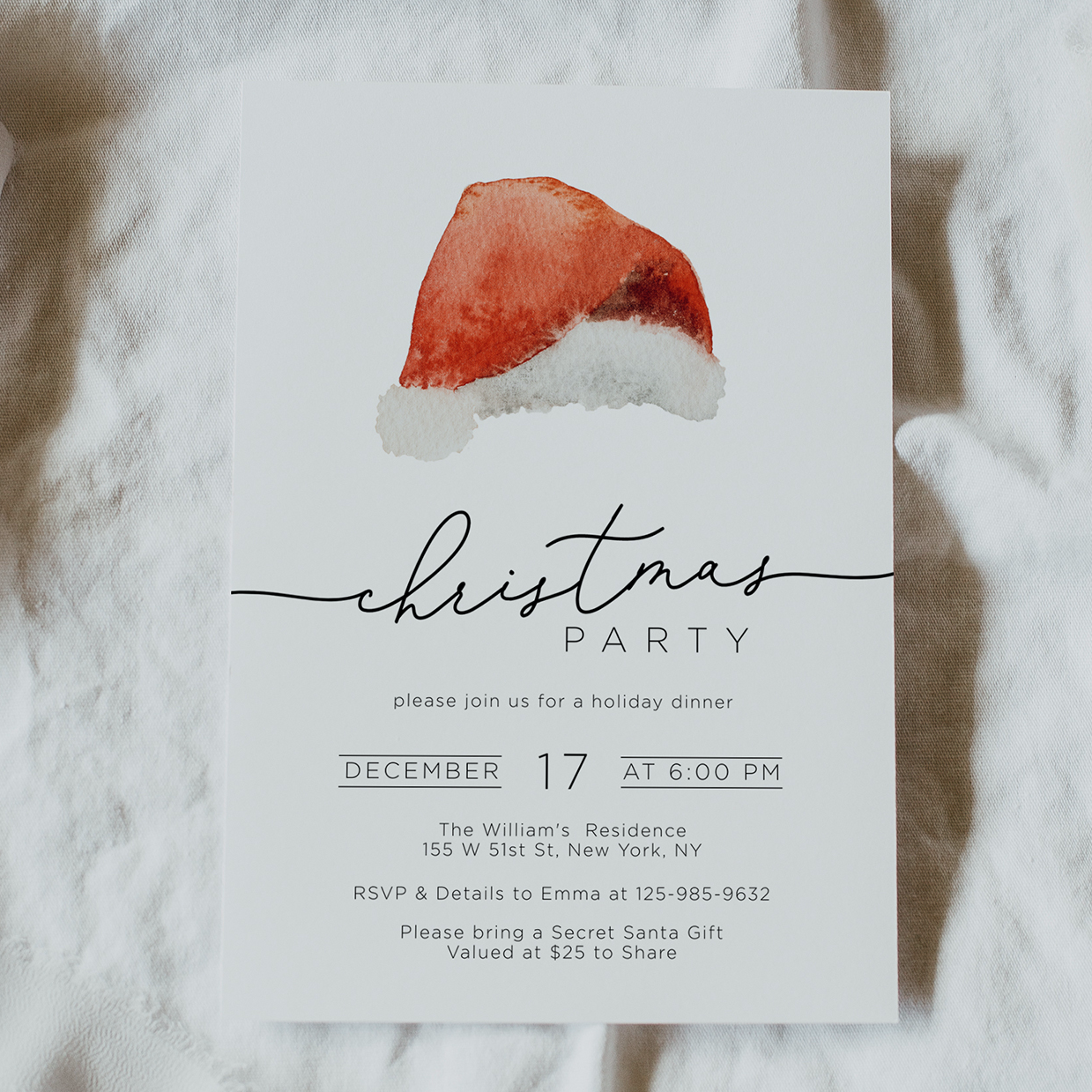 Editable Christmas Party Invitation, Printable Christmas Inv | Inspire ...