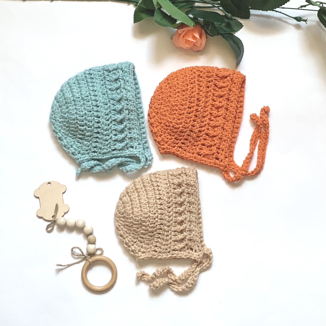 CROCHET PATTERN BONNET HAT 6 SIZES nb-adult hat wool - Inspire Uplift