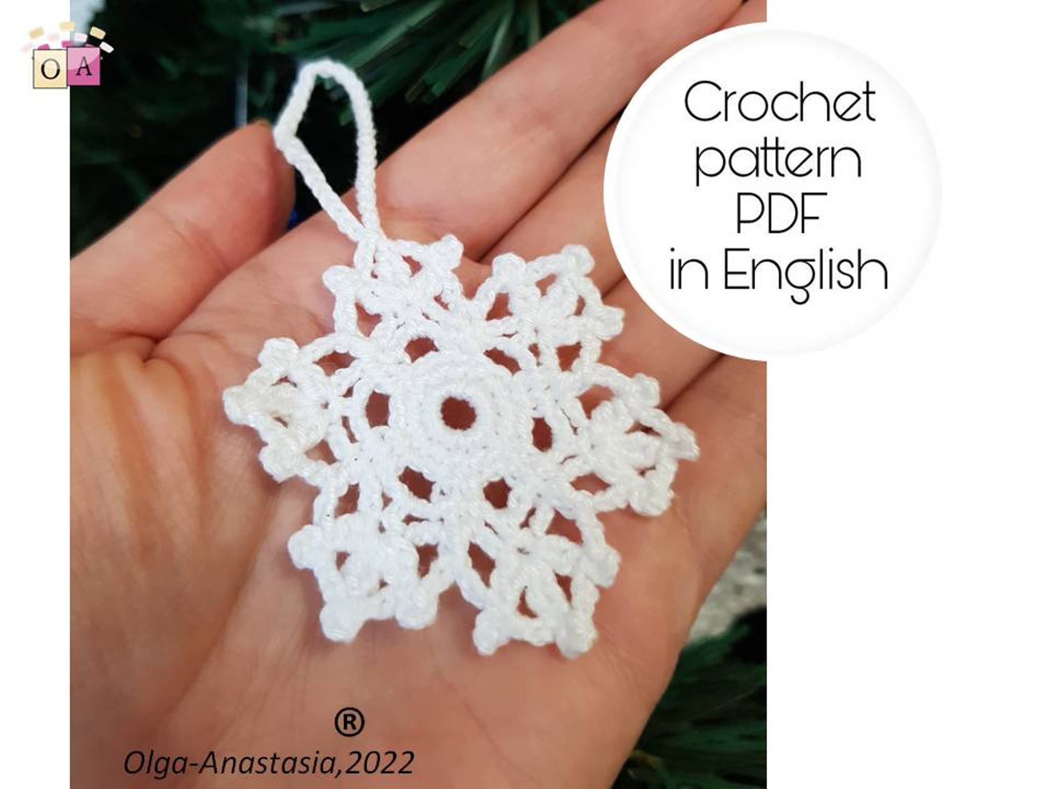 Snowflake 2 Christmas crochet pattern - Inspire Uplift