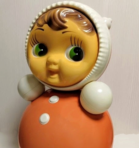 Large Vintage Soviet Toy Roly Poly. Big Musical Doll Anime - Inspire Uplift