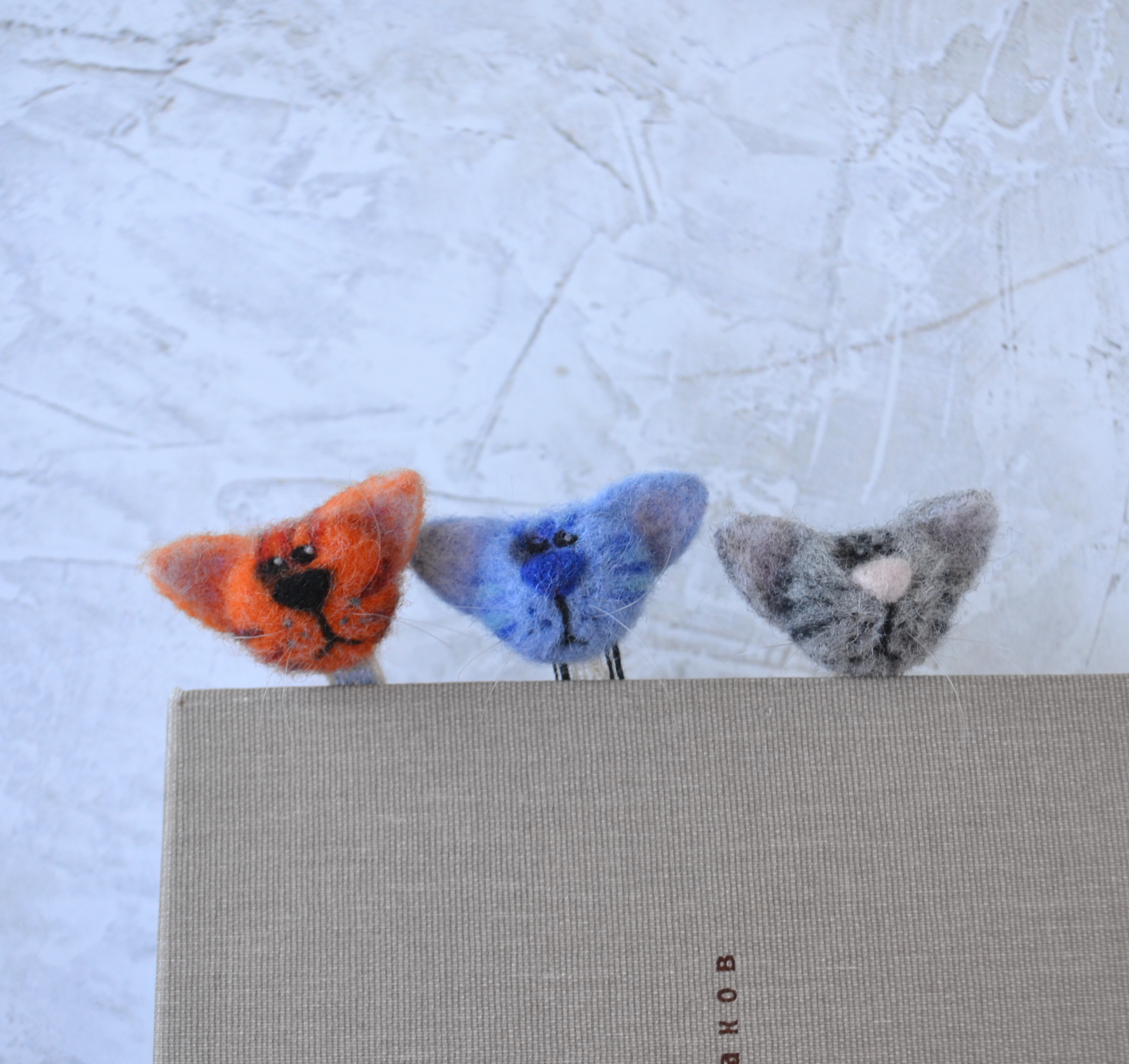 Needle felted 3d cat boormark Handmade custom bookmark Bookw | Inspire ...