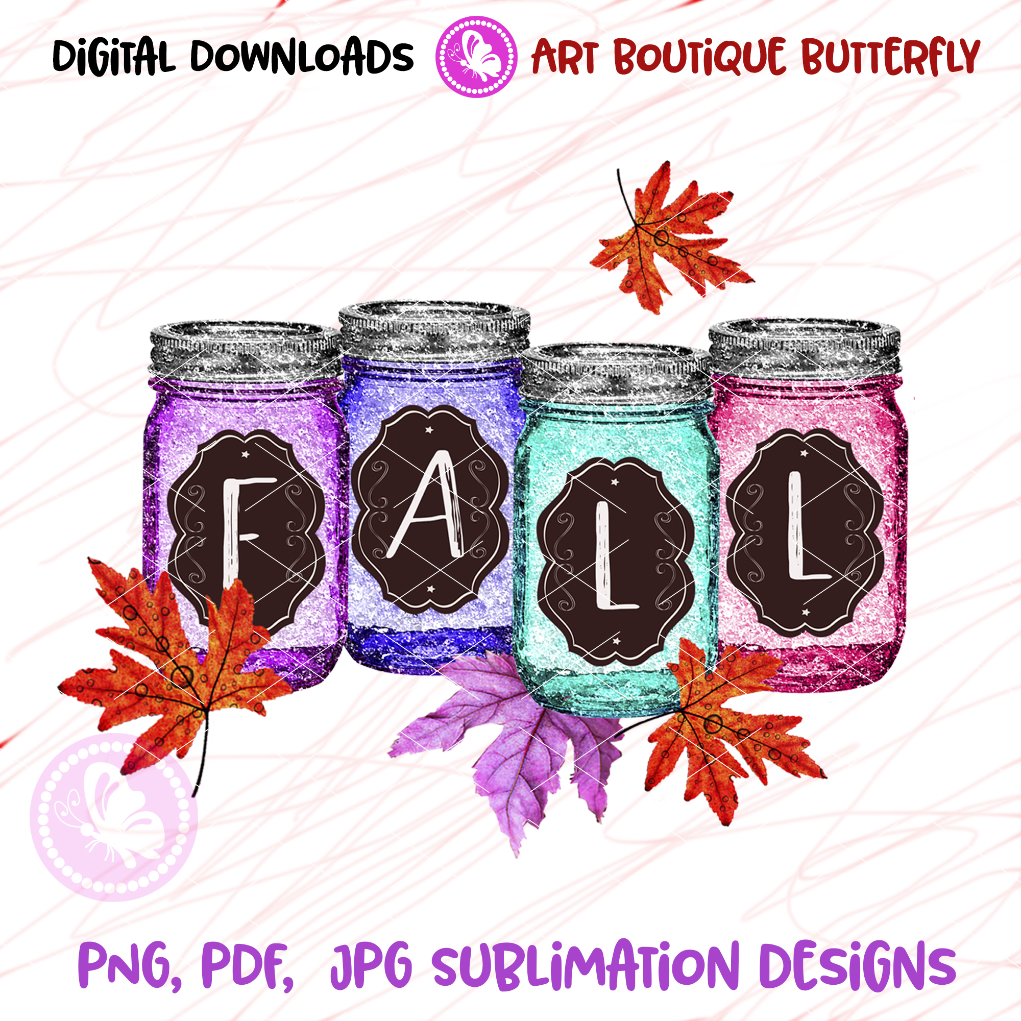 Fall sign Sublimation designs downloads 4 Glass can Glitter | Inspire ...