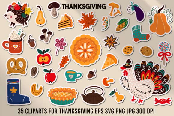 Thanksgiving Clipart Bundle.SVG, PNG, EPS, JPG | Inspire Uplift