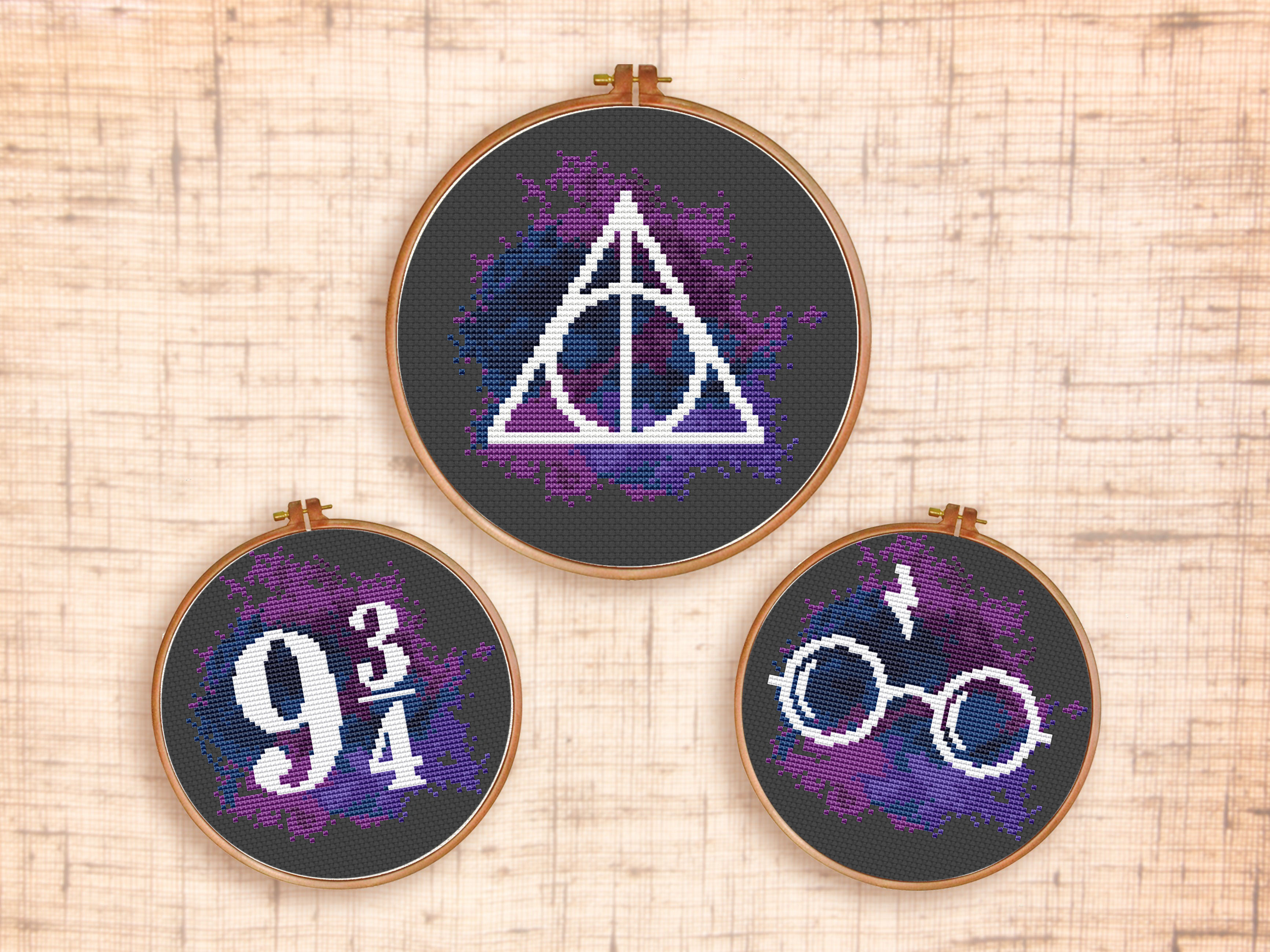 Set Harry Potter cross stitch pattern PDF Modern cross stitc | Inspire ...