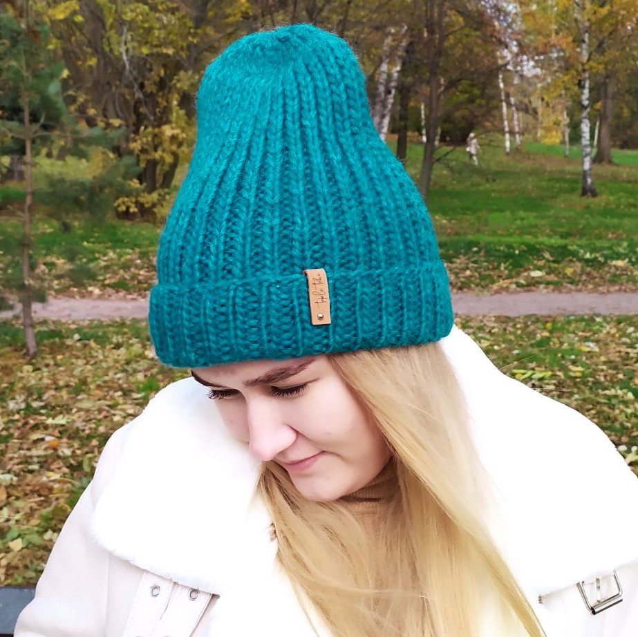 Winter bright hand-knitted wool hat - Inspire Uplift